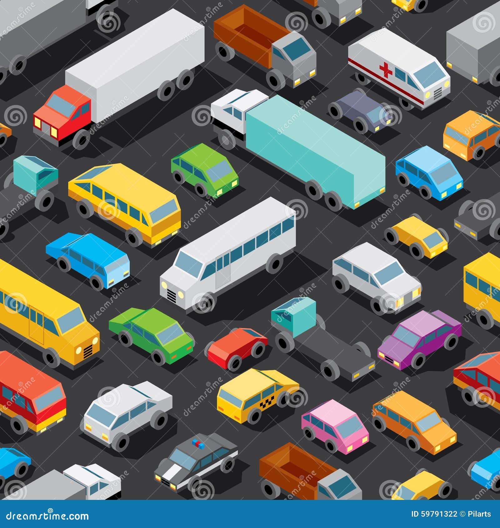 Seamless Car Parking. Vector Pattern Stock Vector - Illustration of ...