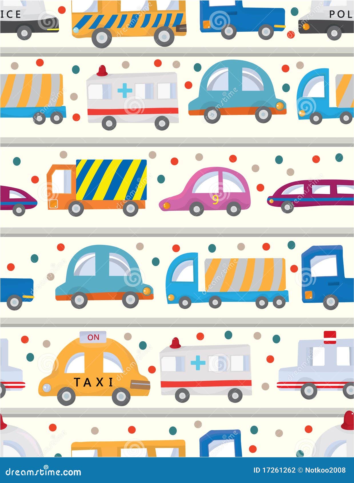 Seamless car pattern stock vector. Illustration of background - 17261262