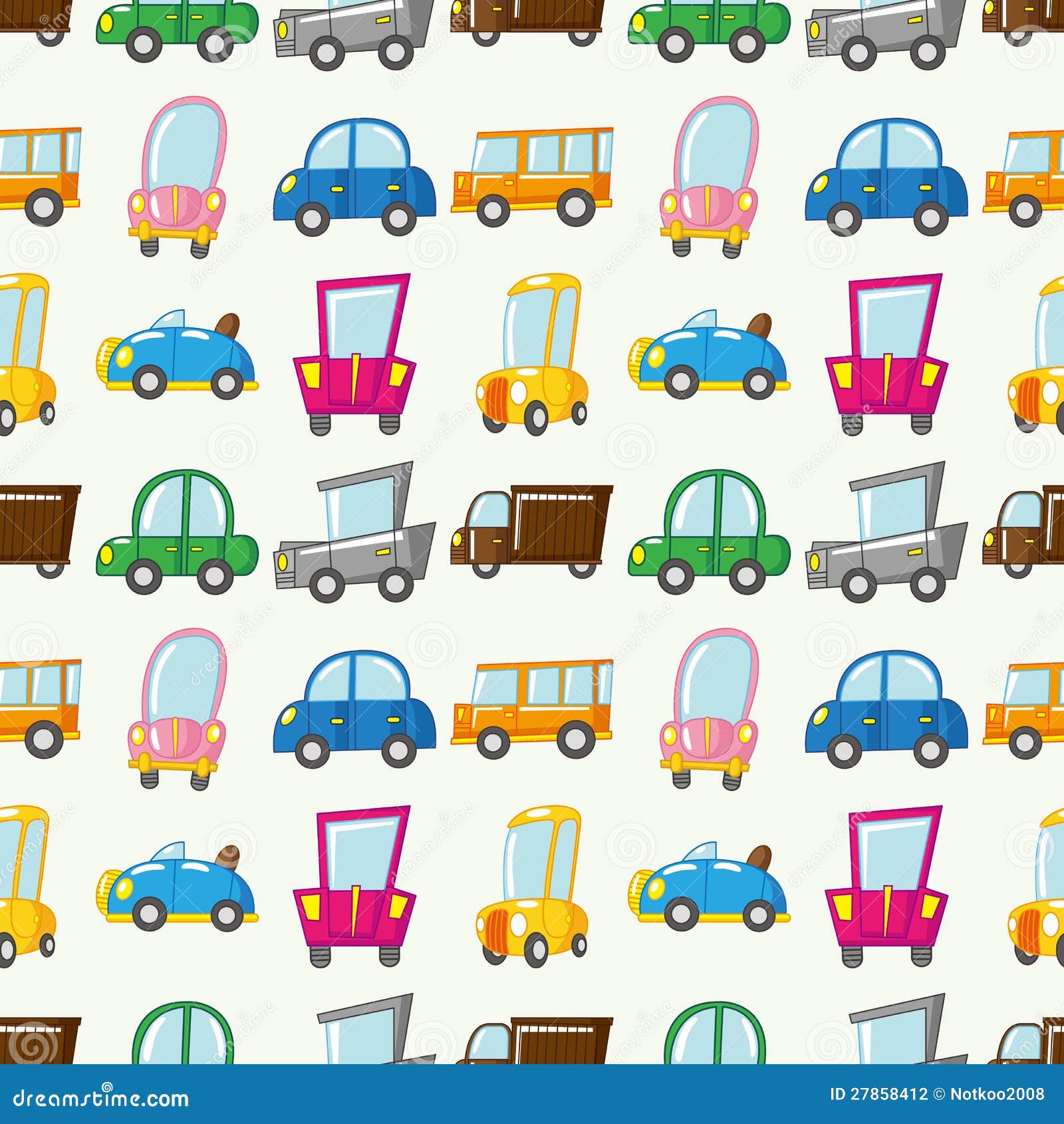 Seamless car pattern stock vector. Illustration of decoration - 27858412