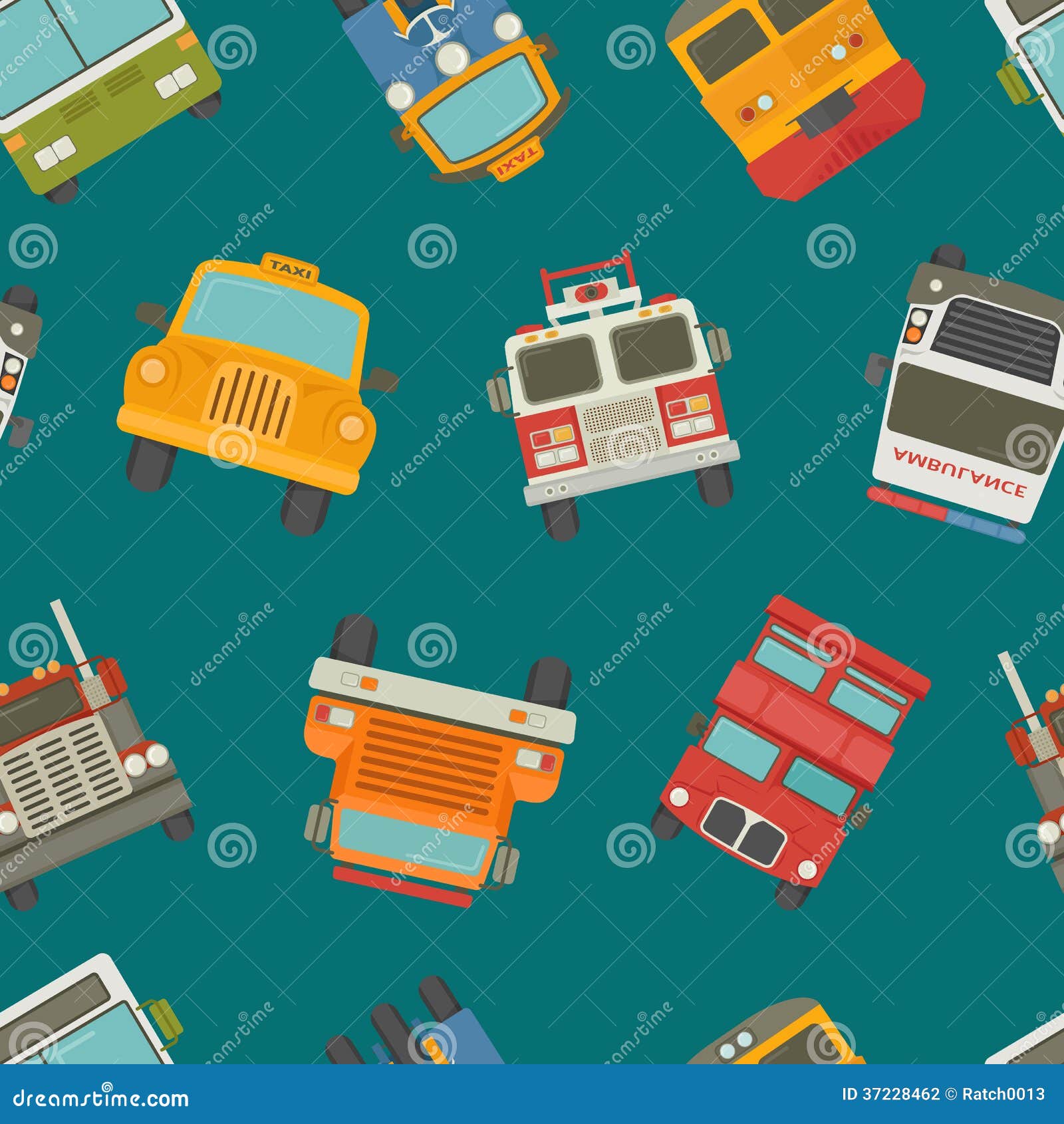 Seamless Cars Texture Vector Illustration | CartoonDealer.com #10994072