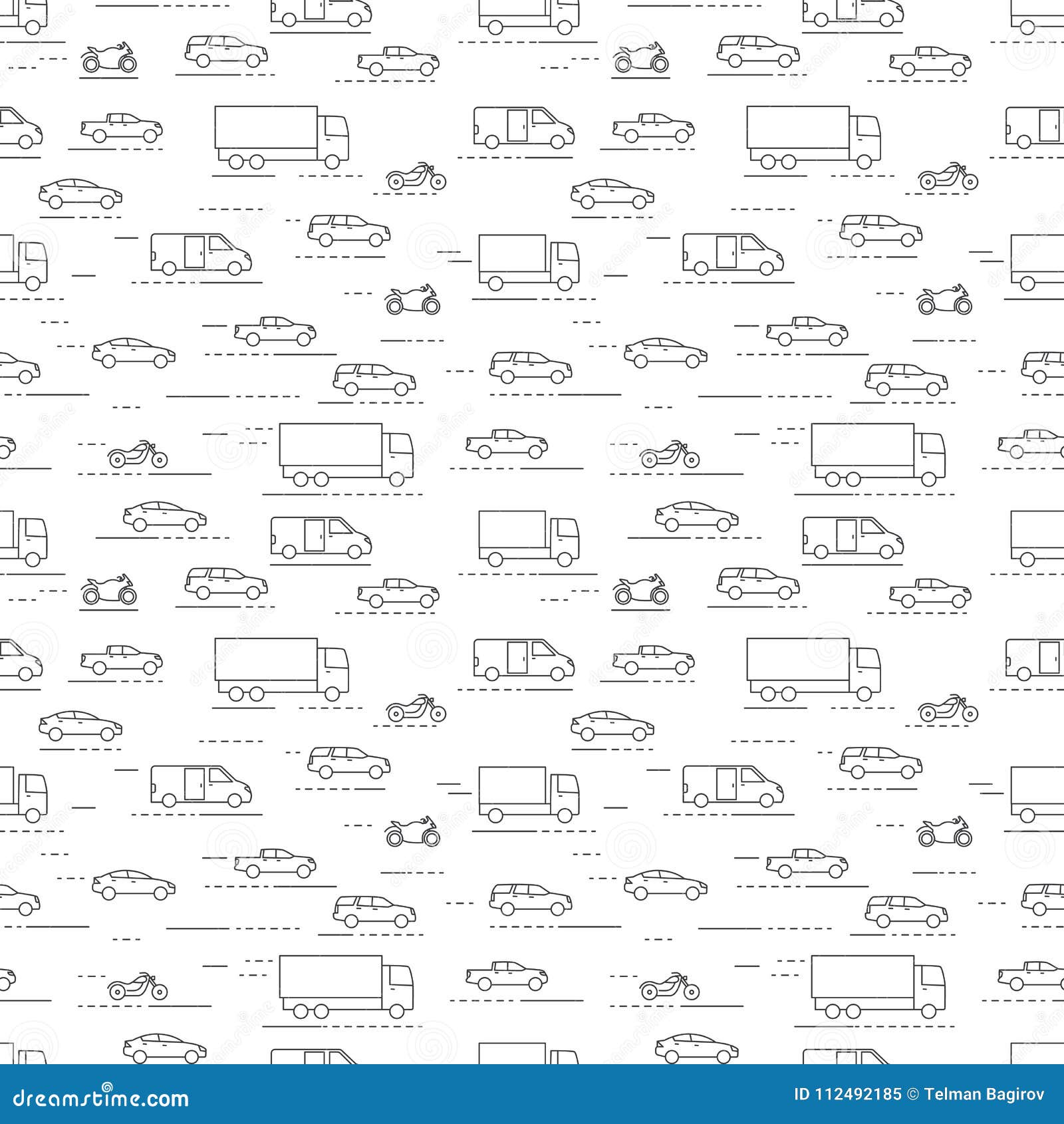 Seamless Cars Texture Vector Illustration | CartoonDealer.com #10994072