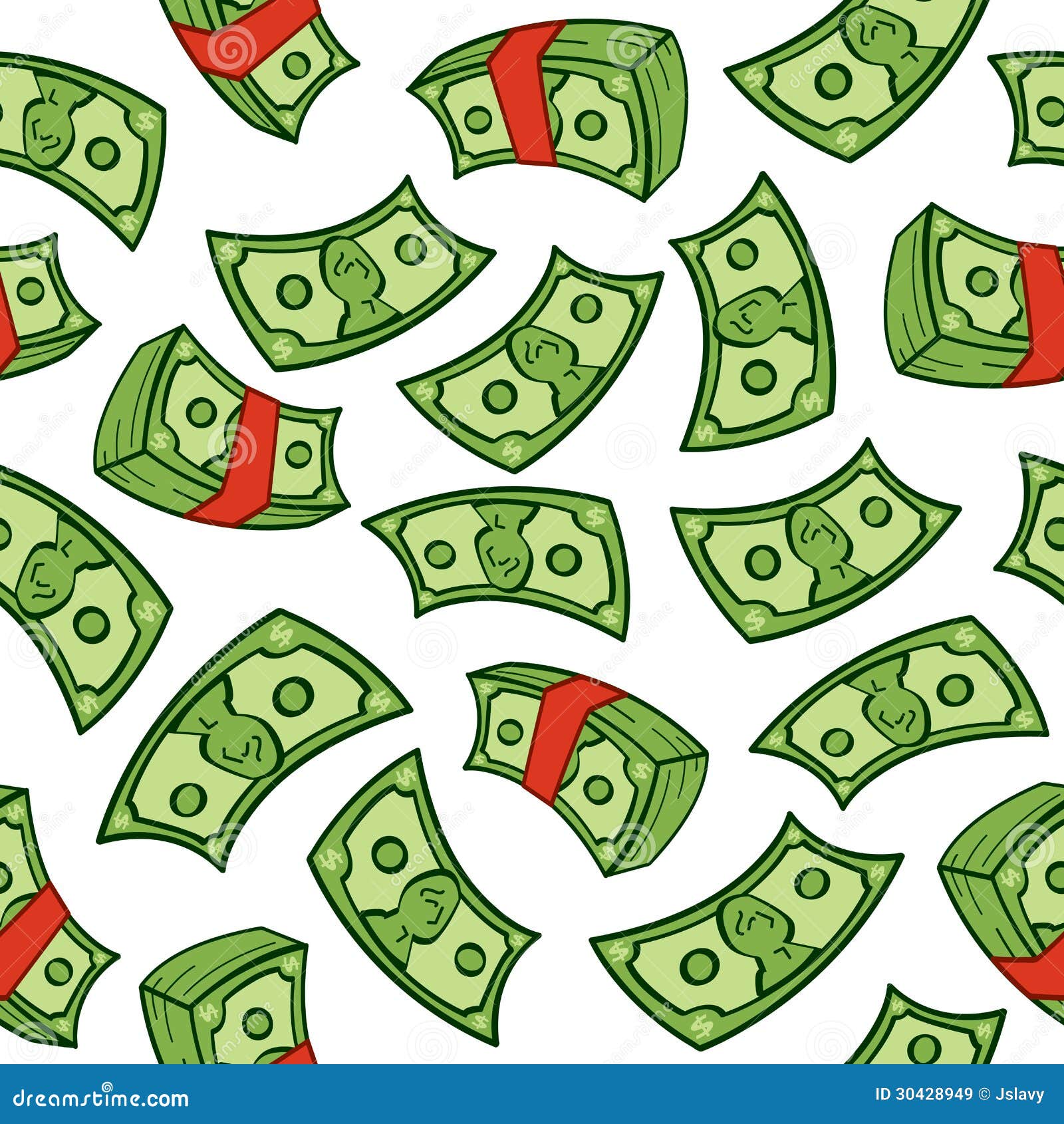 Seamless Cartoon Bills stock vector. Illustration of bundle - 30428949