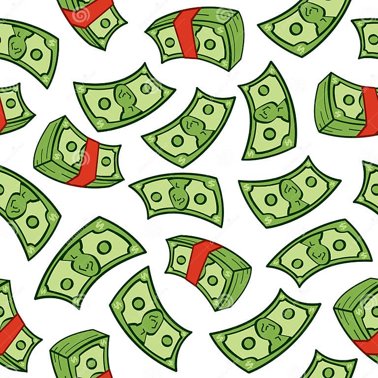 Seamless Cartoon Bills stock vector. Illustration of bundle - 30428949