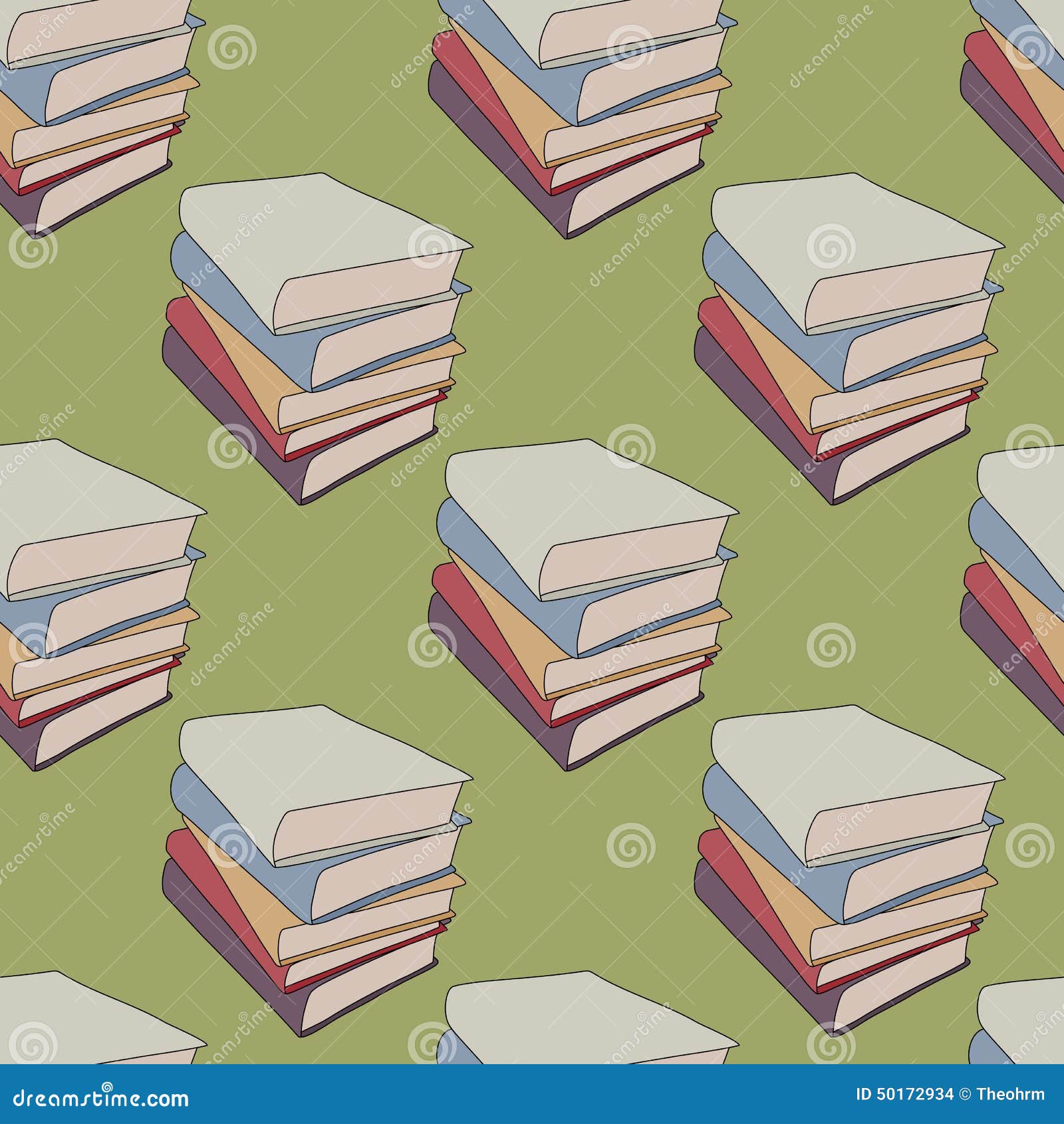 Seamless Cartoon Books Background Stock Vector - Illustration of read ...