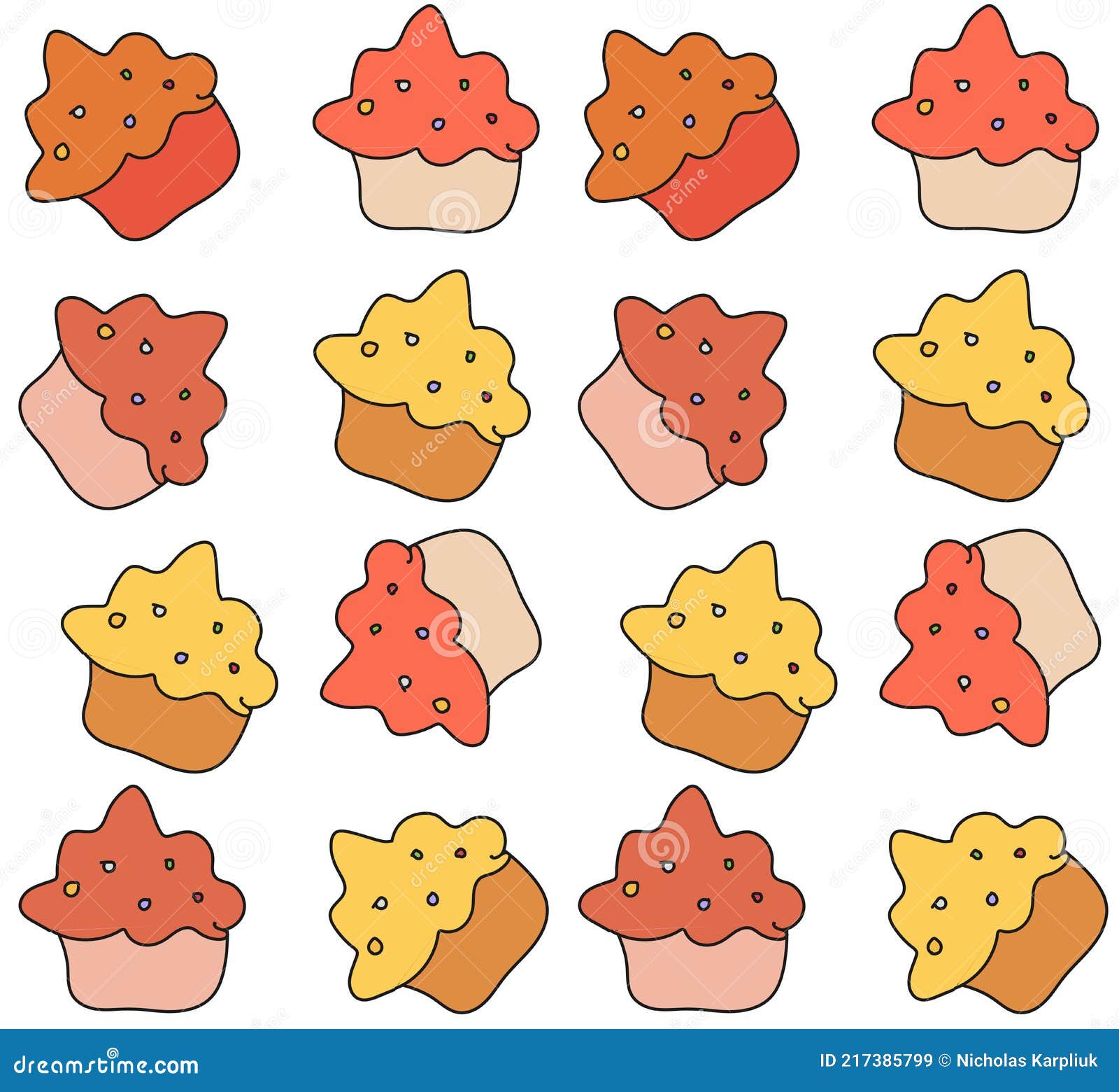 Seamless Cartoon Cake Pattern.Vector Illustration Stock Vector ...