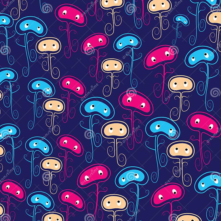 Seamless Cartoon Character Pattern - Vector Background Stock Vector ...