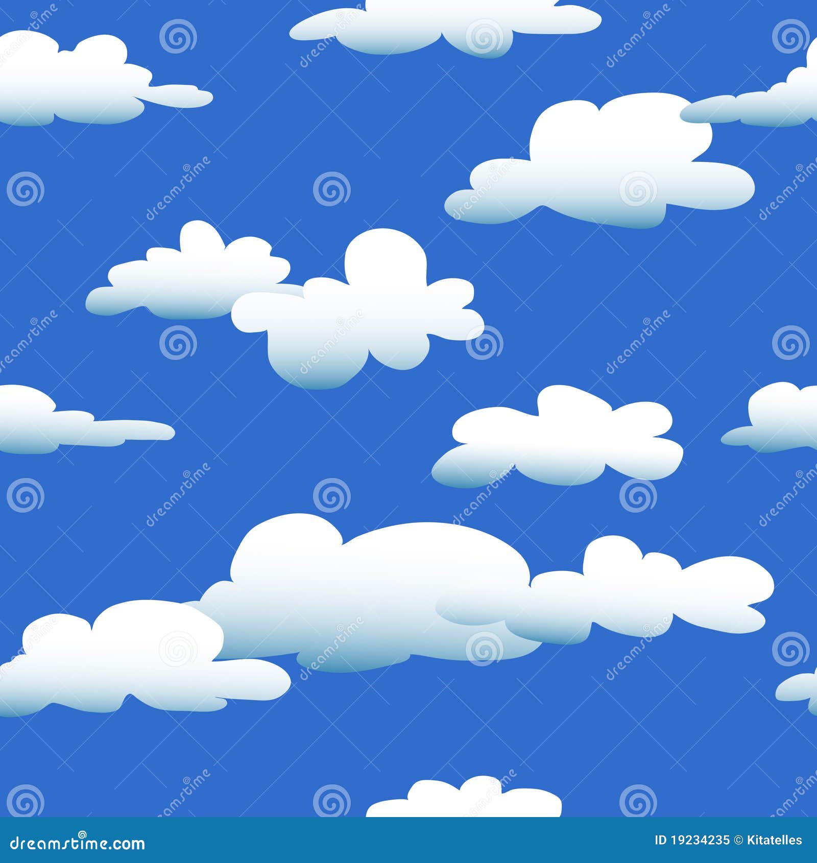 Seamless Cartoon Clouds stock vector. Illustration of cartoon - 19234235