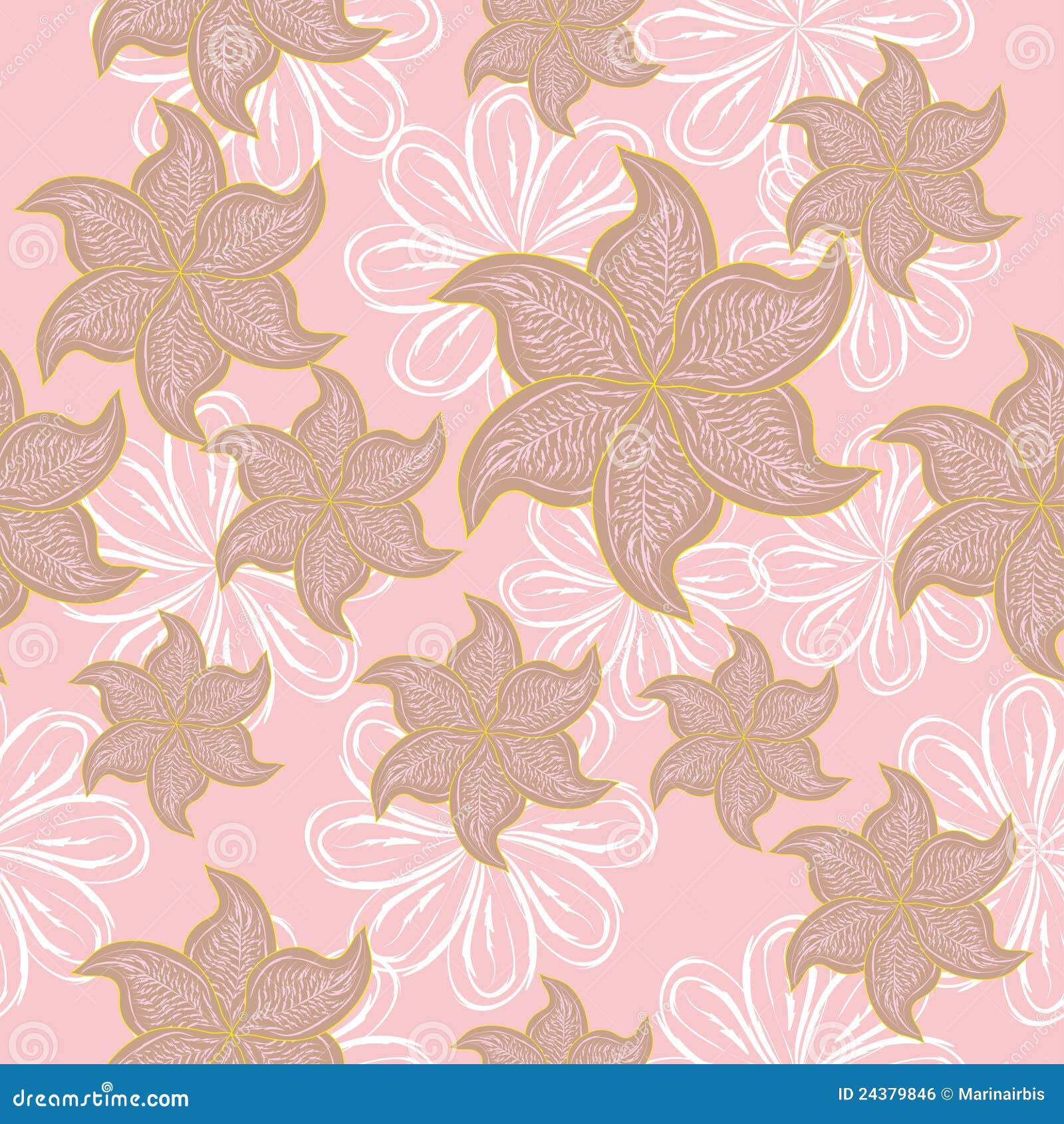 Seamless with Cartoon Flowers Stock Illustration - Illustration of ...