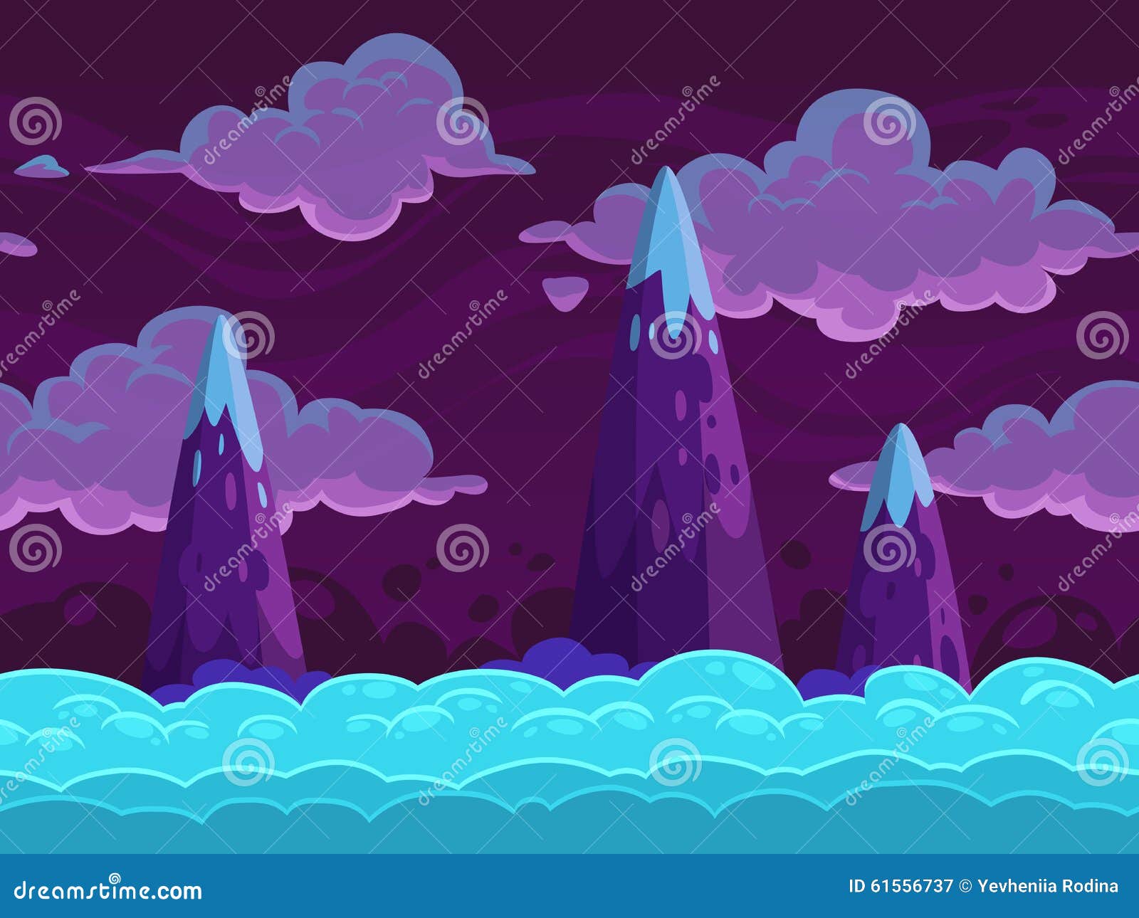 Cartoon Horizontal Frieze With Colorful Fall Trees Vector Illustration ...