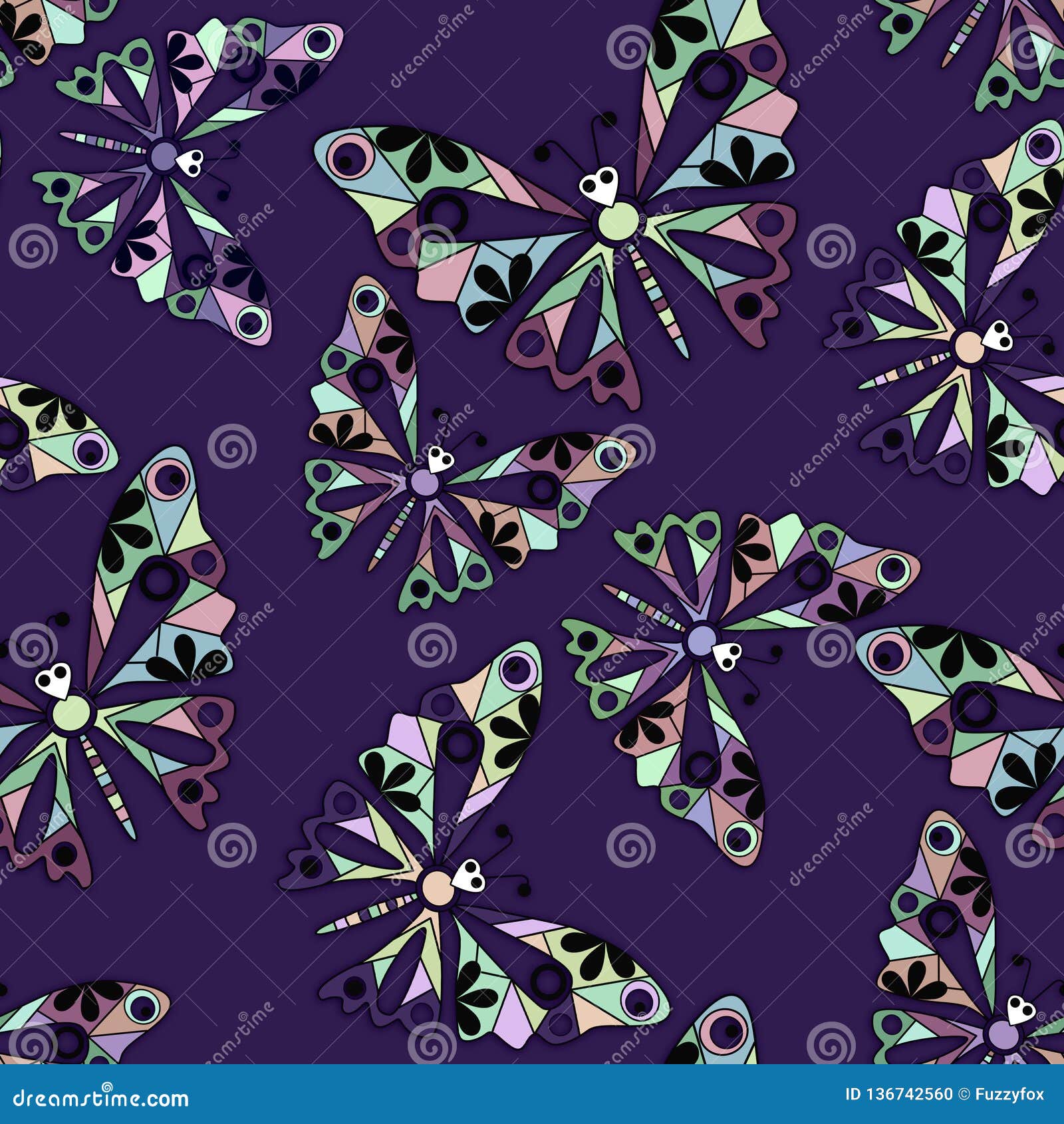 Seamless Cartoon Kids Buttefly Pattern Royalty-Free Stock Image ...