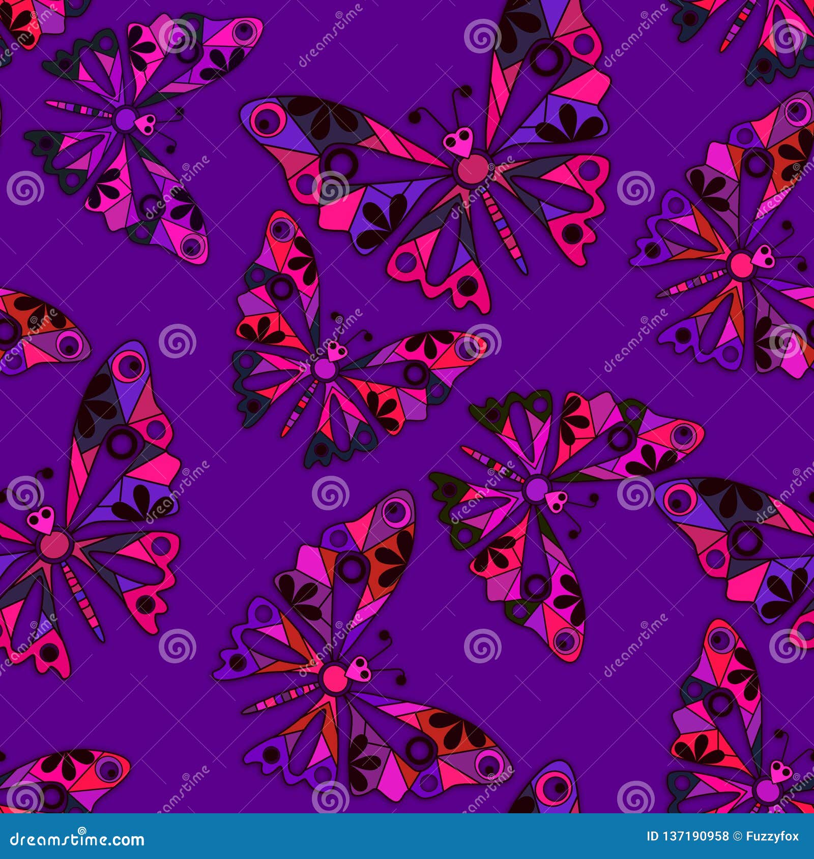 Seamless Cartoon Kids Buttefly Pattern Royalty-Free Stock Image ...