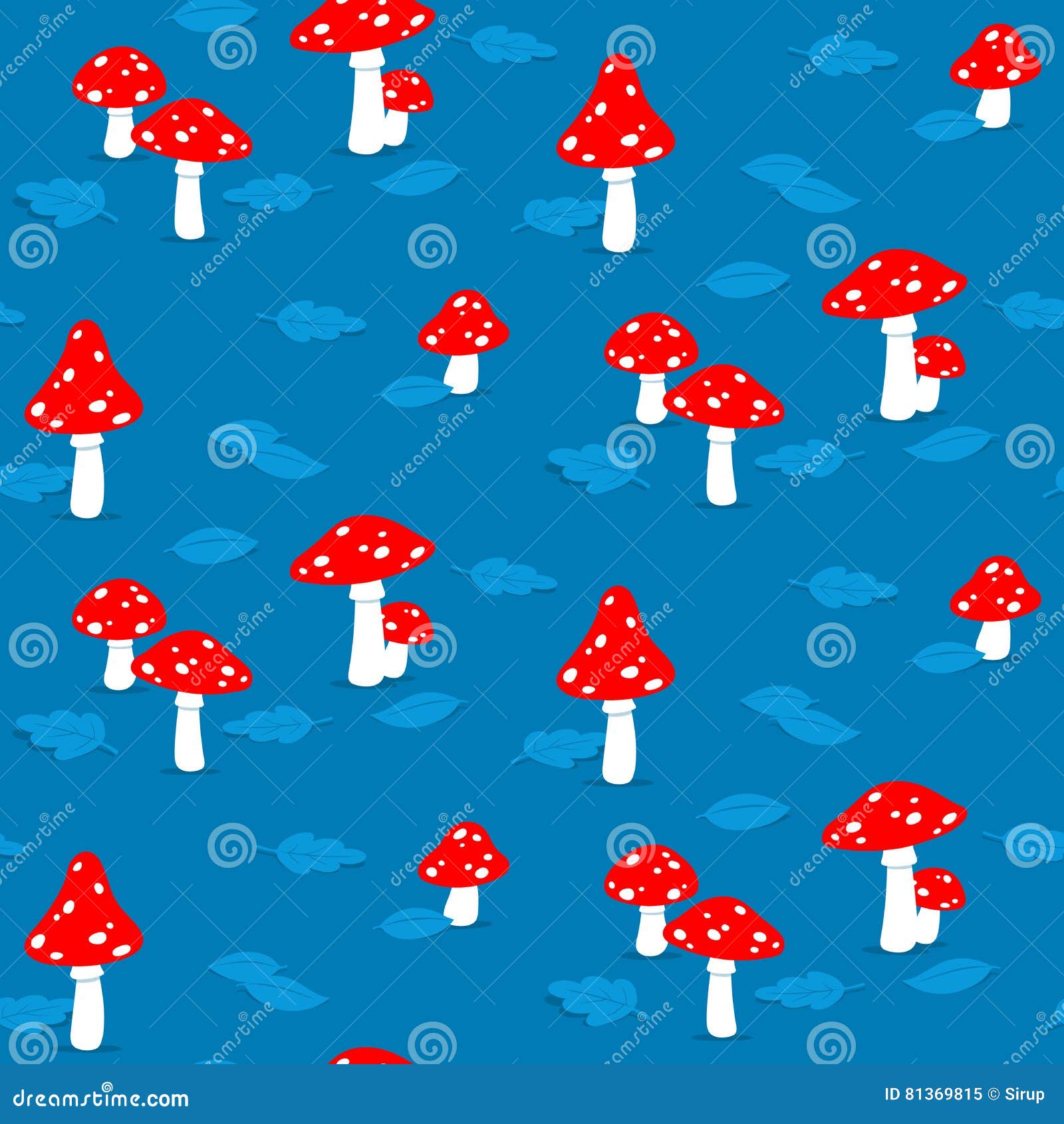 Seamless Cartoon Toadstool Background Pattern Stock Vector ...