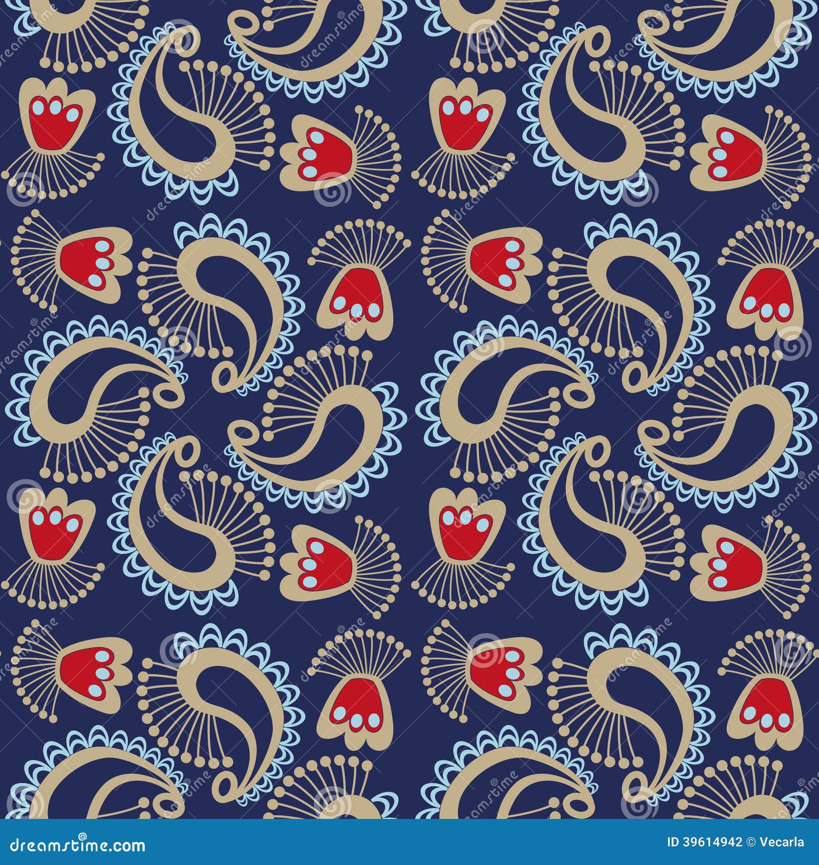 Seamless cashmere pattern stock vector. Illustration of vintage - 39614942