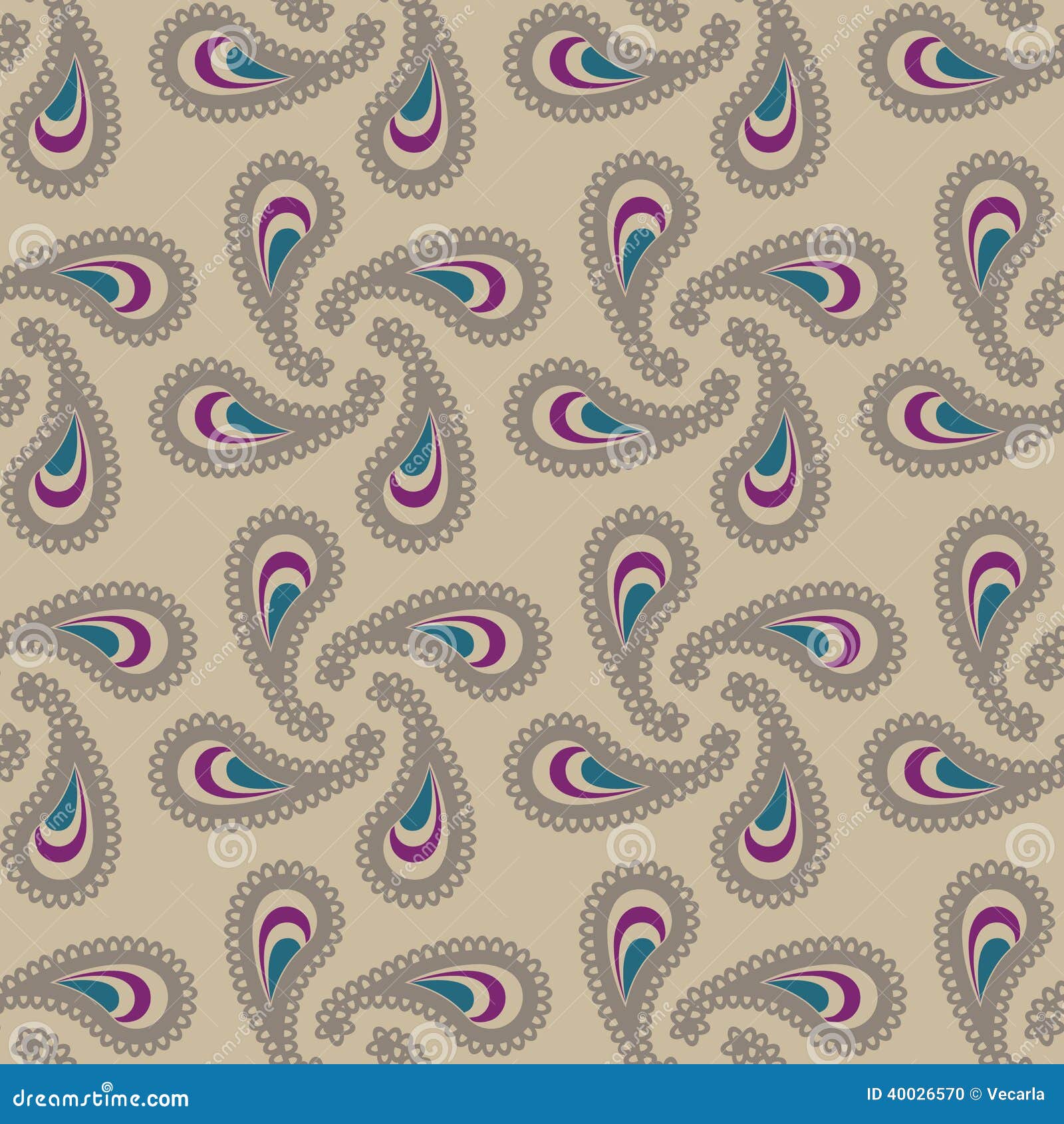 Seamless cashmere pattern stock vector. Illustration of pattern - 40026570