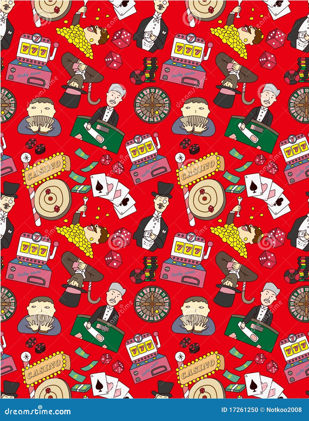 Seamless casino pattern stock vector. Illustration of deck - 17261250