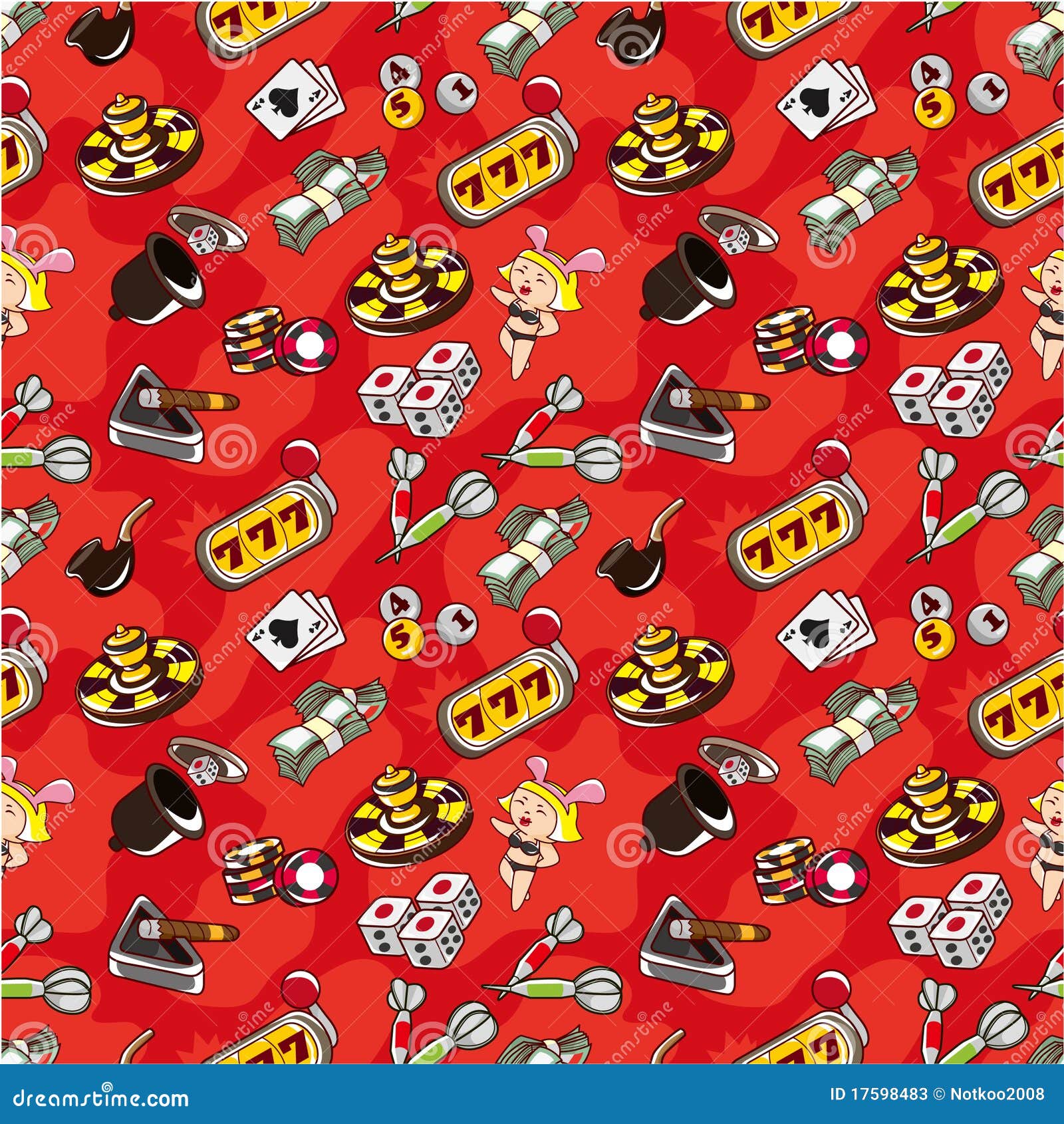 Seamless Casino pattern stock vector. Illustration of pattern - 17598483