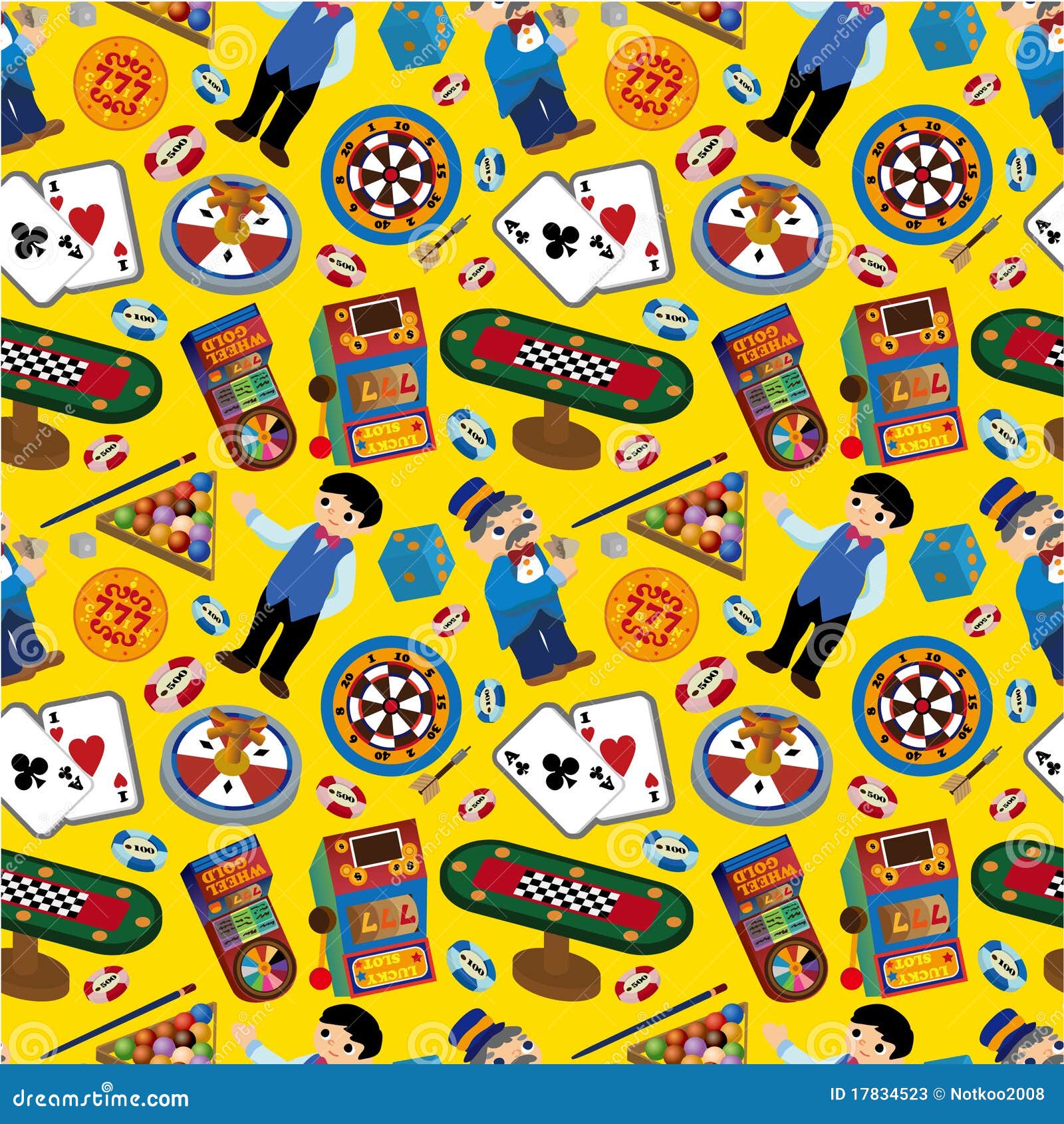 Seamless casino pattern stock vector. Illustration of play - 17834523