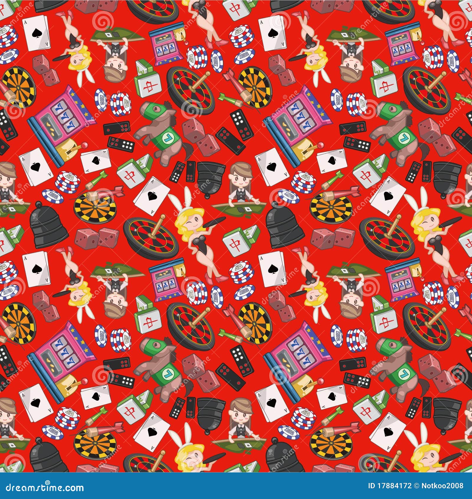 Seamless casino pattern stock vector. Illustration of doodle - 17884172