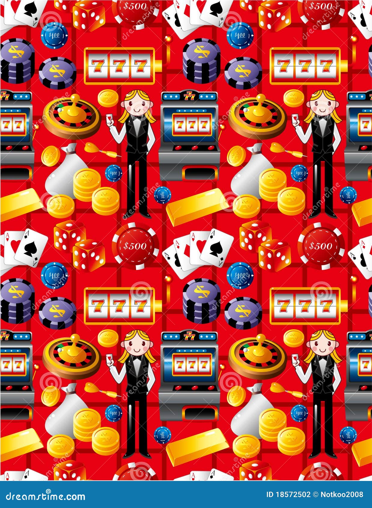 Seamless casino pattern stock vector. Illustration of cute - 18572502