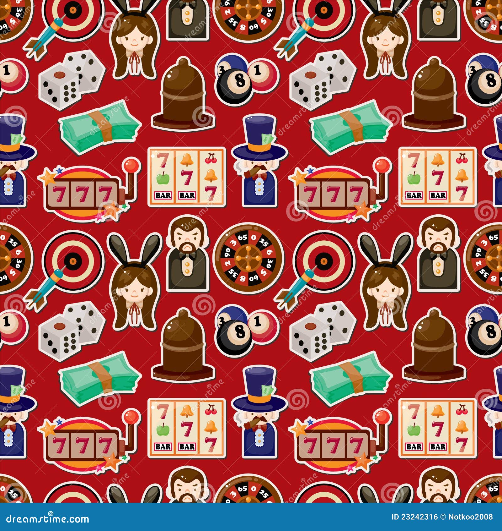 Seamless casino pattern stock vector. Illustration of jackpot - 23242316