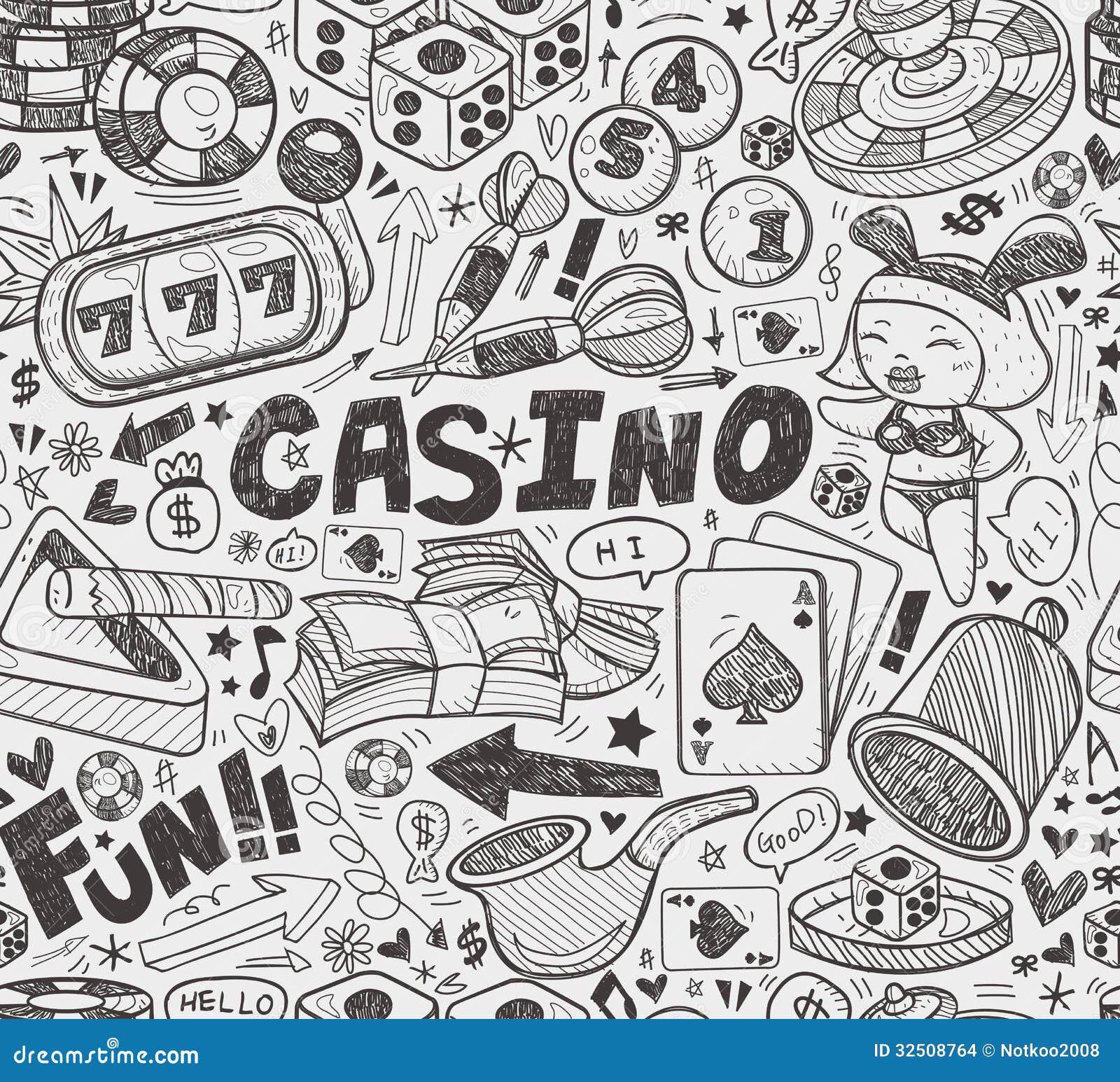 Seamless casino pattern stock vector. Illustration of pattern - 32508764