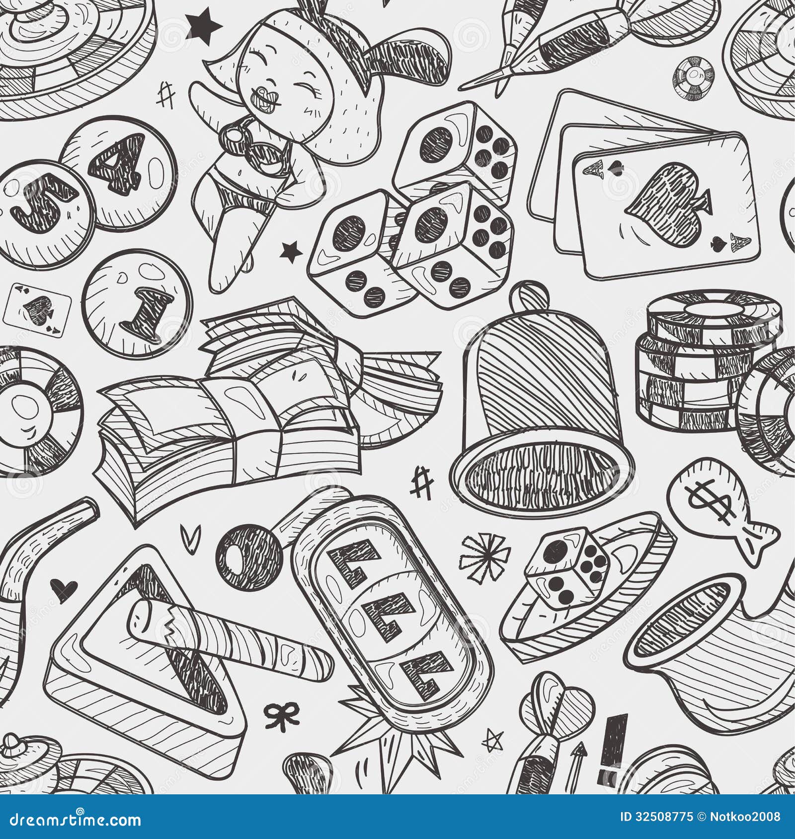 Seamless casino pattern stock vector. Illustration of element - 32508775