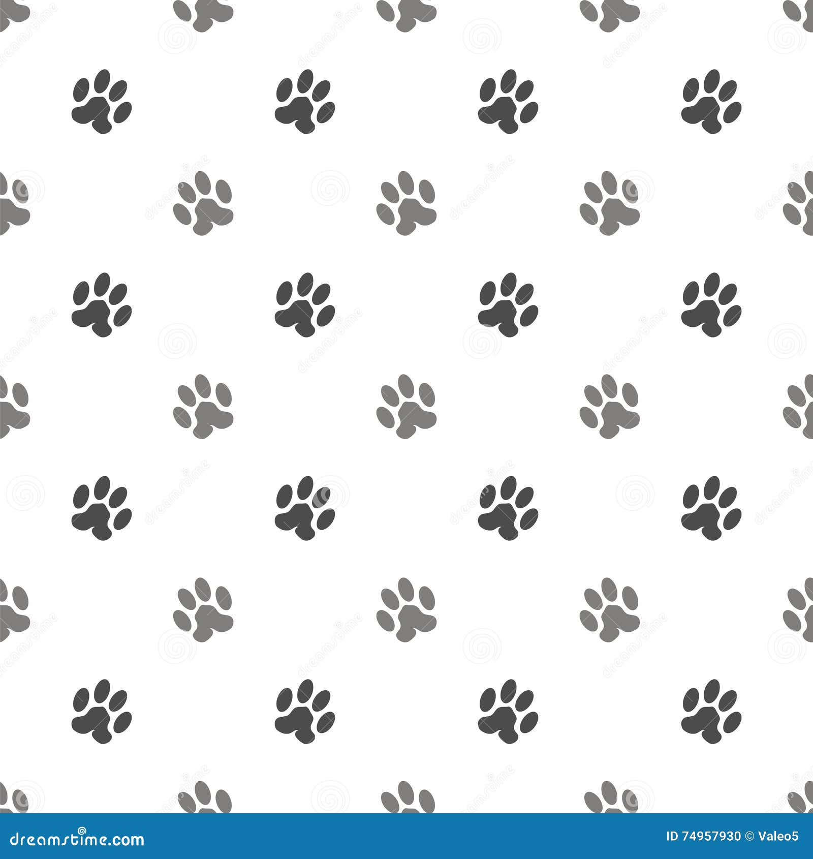 Seamless Cat Animal Paw Pattern Stock Illustration - Illustration of ...