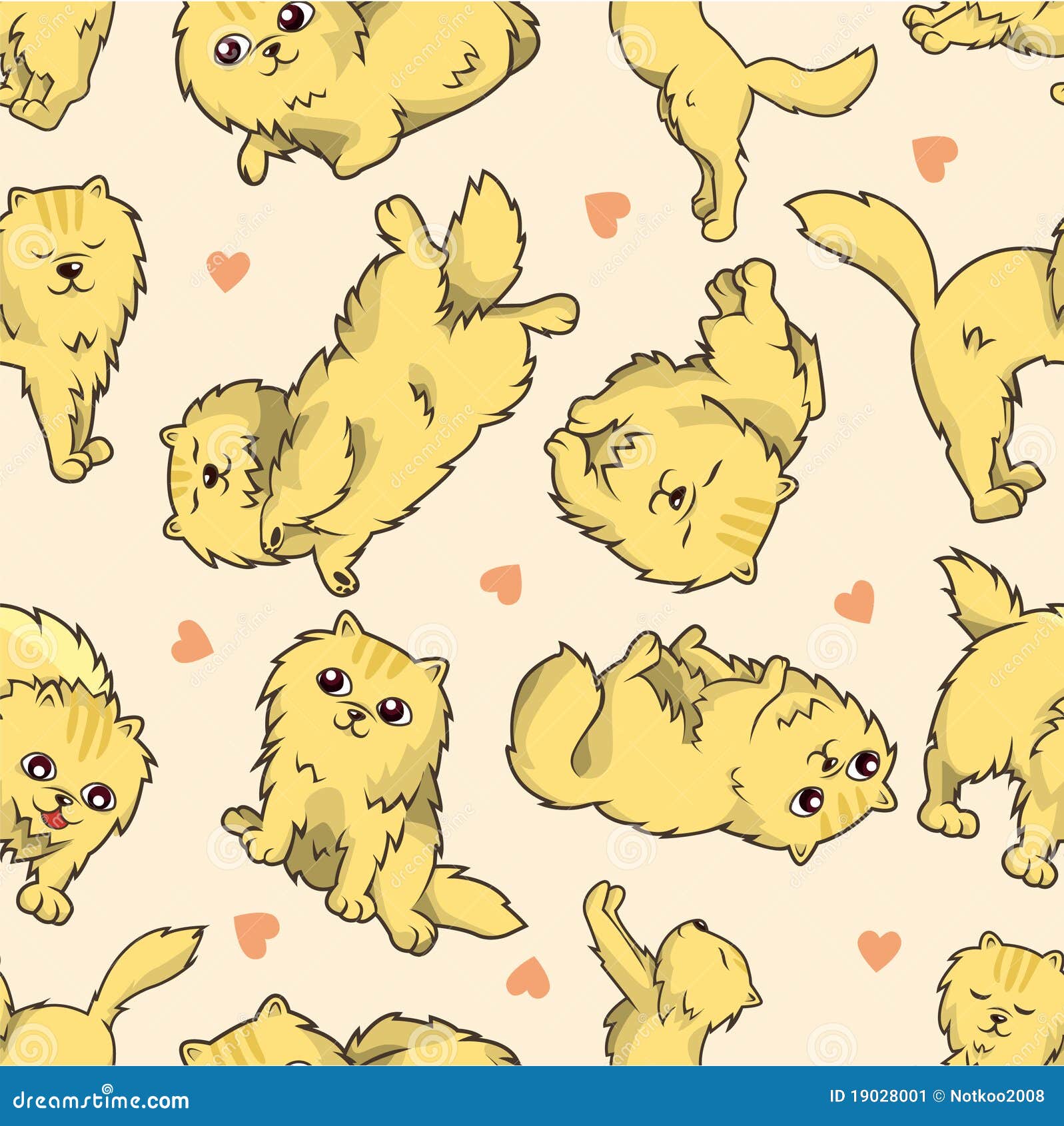 Seamless cat pattern stock vector. Illustration of beauty - 19028001