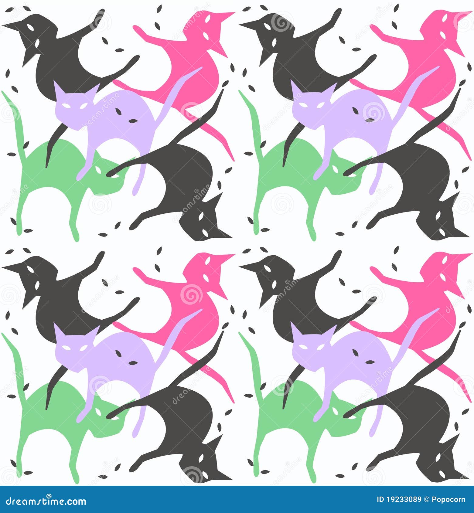 Seamless cat pattern stock vector. Illustration of artwork - 19233089