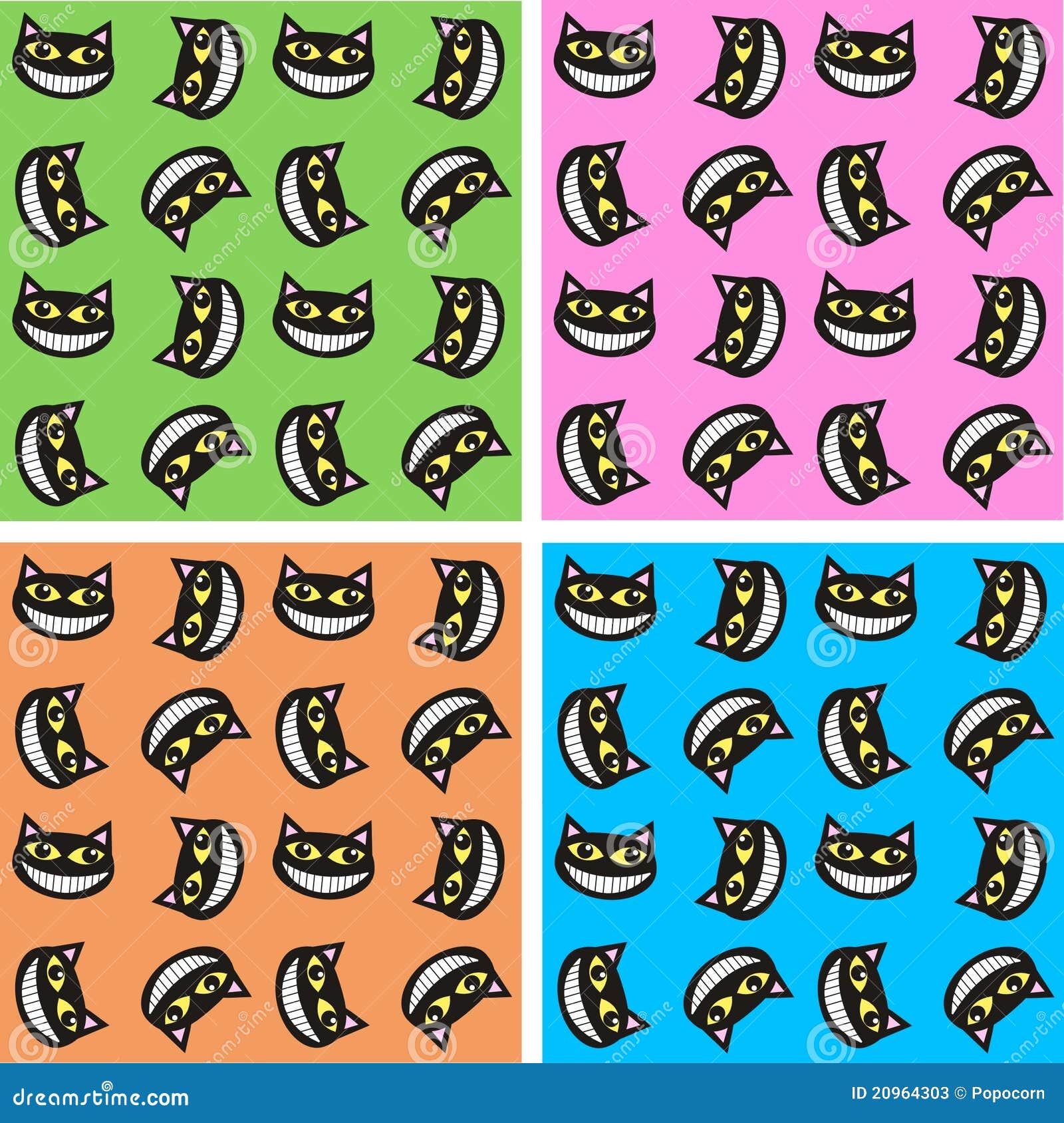 Seamless cat pattern stock vector. Illustration of background - 20964303