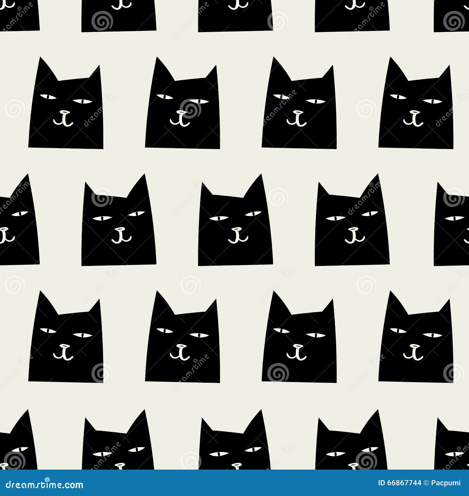 Seamless cat pattern stock illustration. Illustration of modern - 66867744