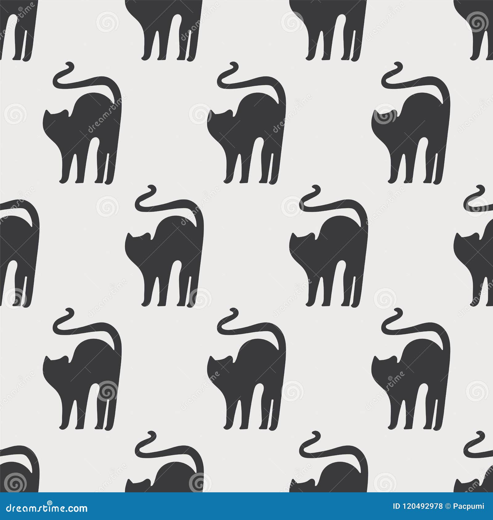 Seamless cat pattern stock vector. Illustration of retro - 120492978