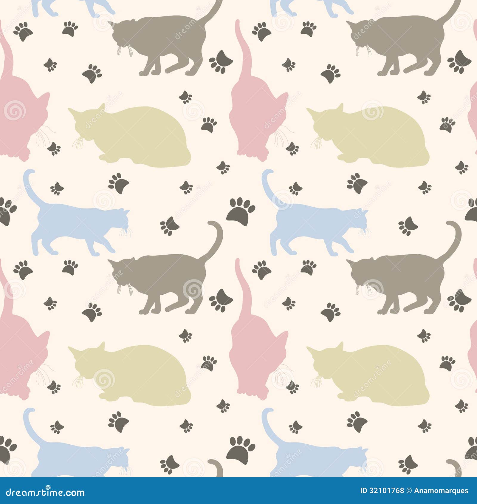Seamless Cats Pattern Vector Illustration | CartoonDealer.com #32101768