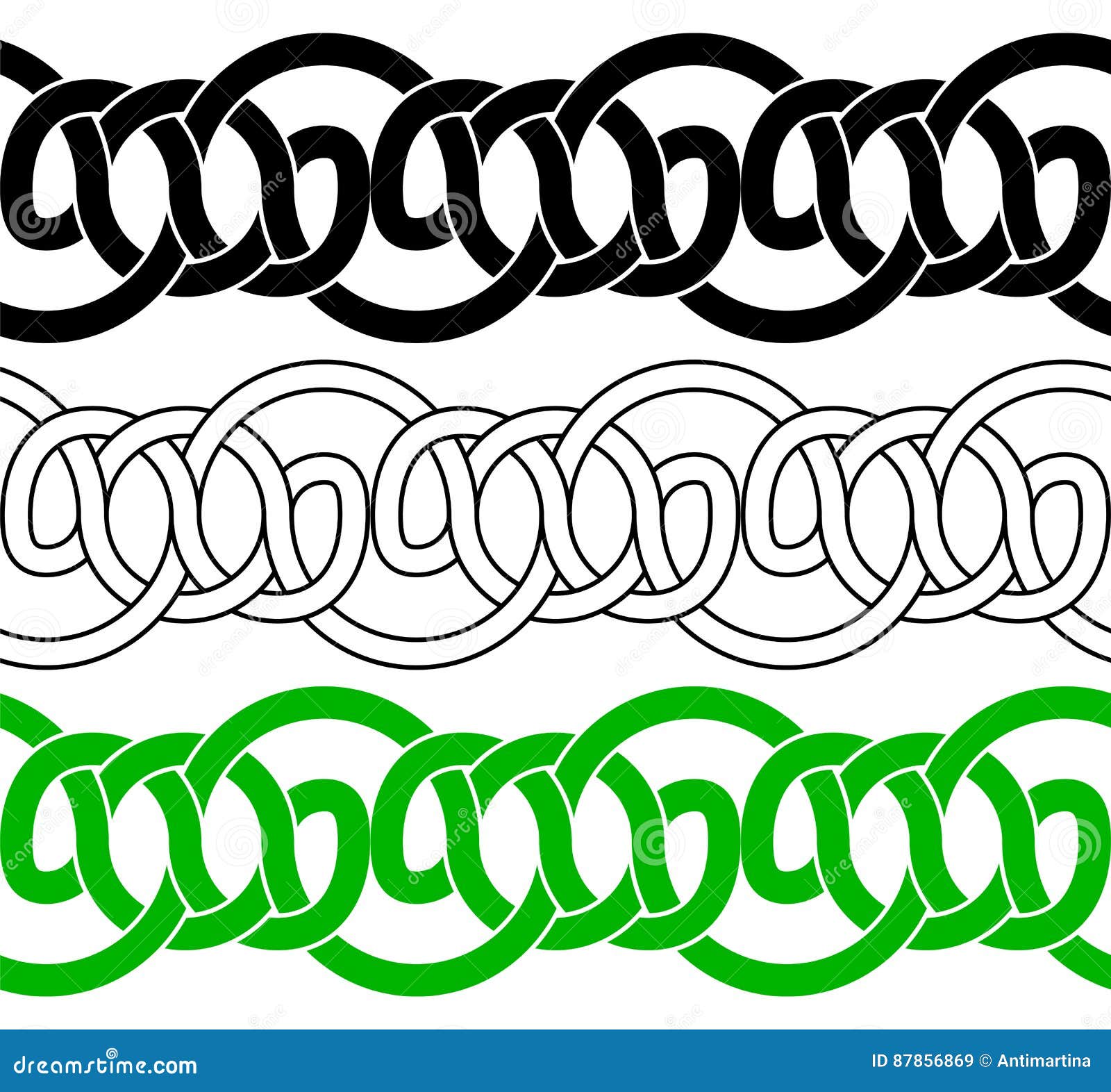 Seamless celtic ornaments stock vector. Illustration of geometry - 87856869