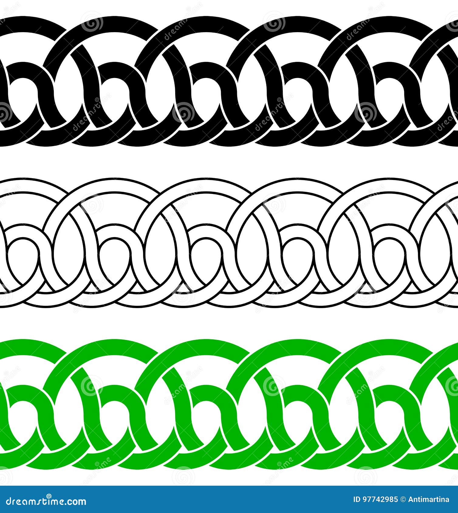 Seamless celtic ornaments stock vector. Illustration of knot - 97742985