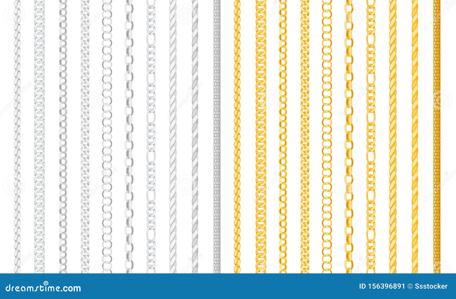 Seamless Chain Pattern. Silver Metallic Chain Texture. Vector ...