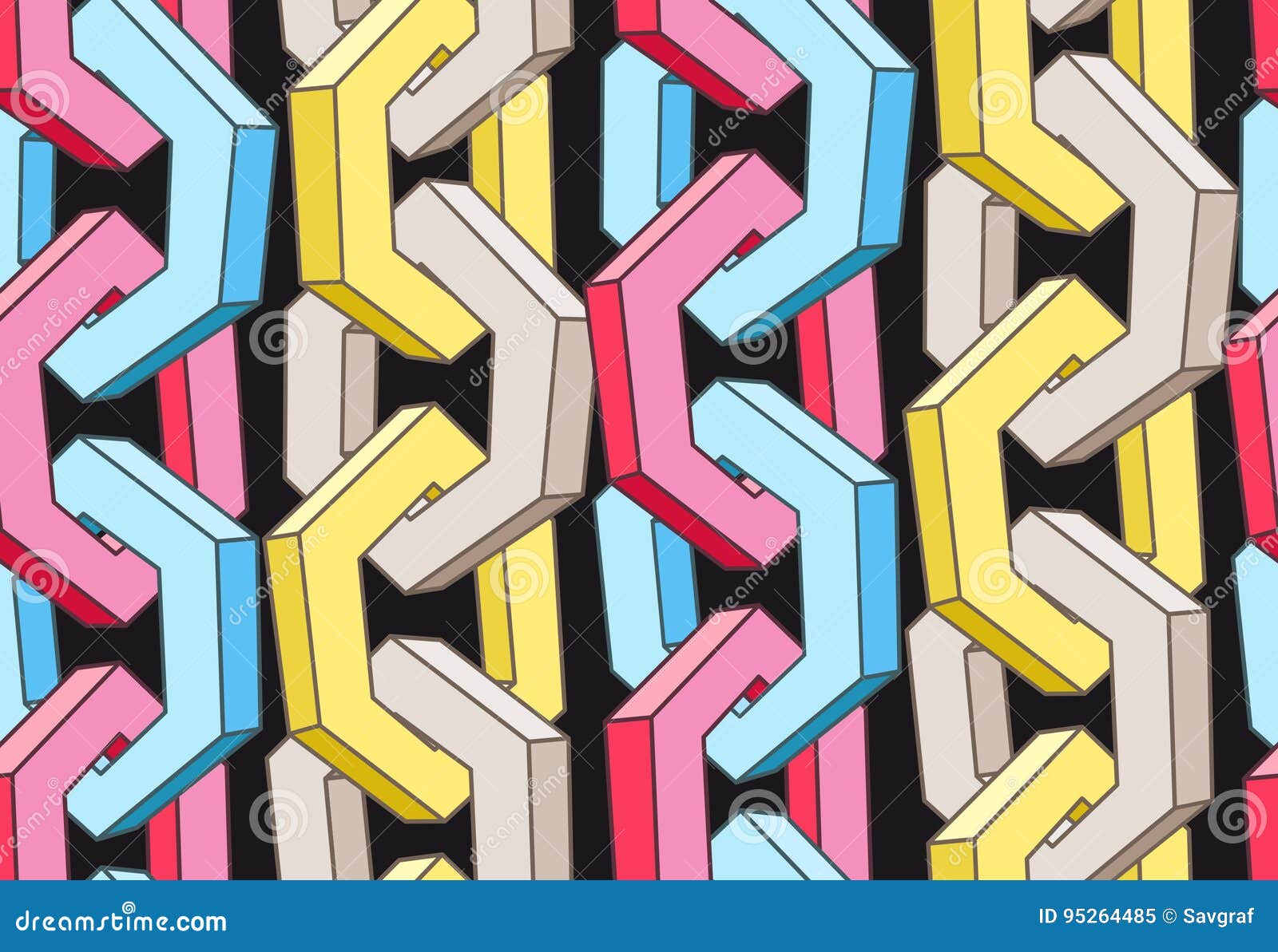 Seamless Chain Pattern on Black Stock Vector - Illustration of stylish ...