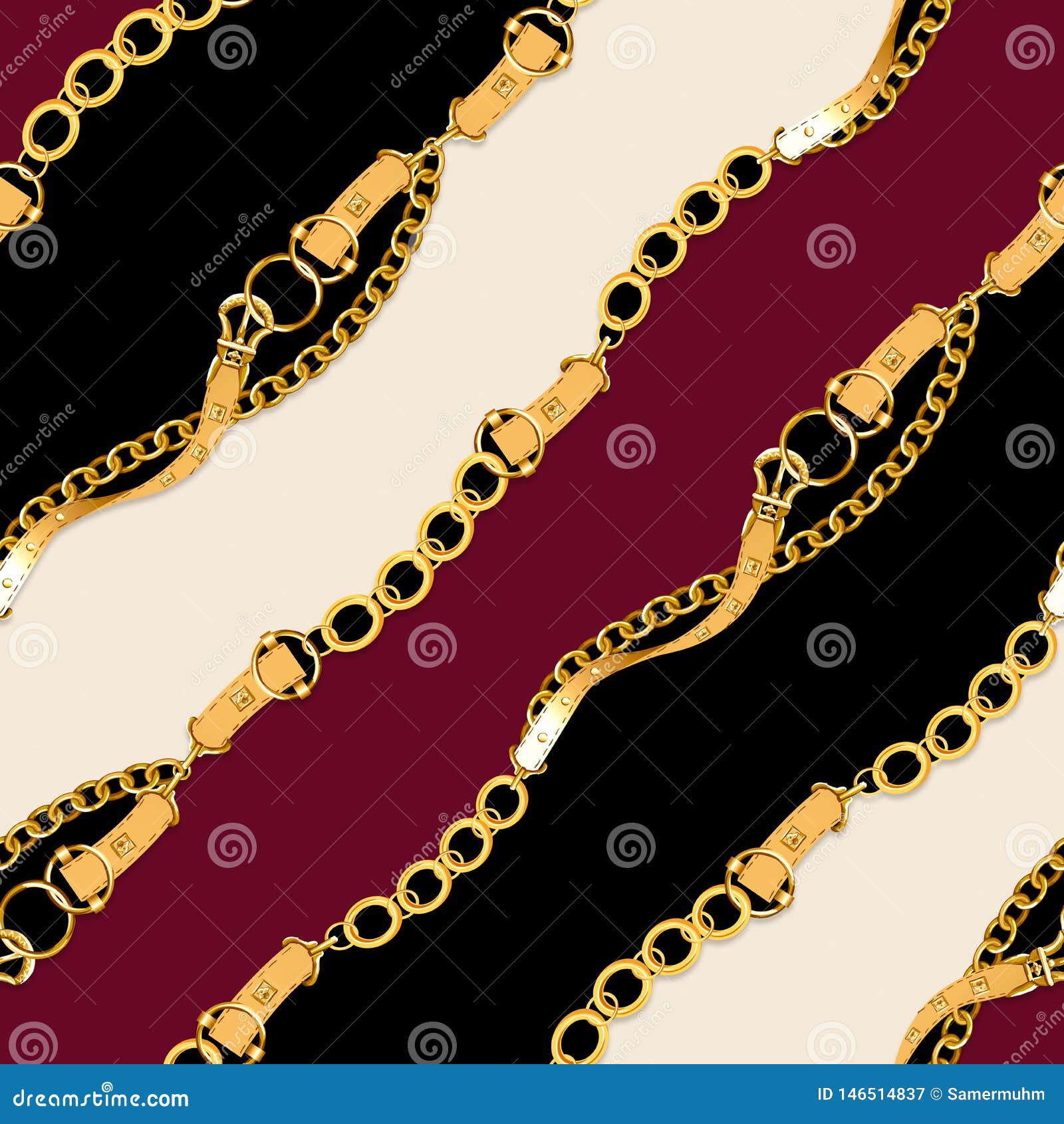 Seamless Chains Isolated On White Background For Continuous Repl ...