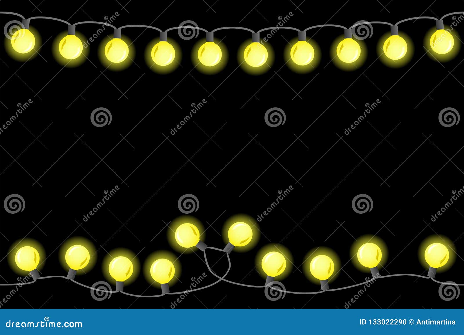 Seamless Chains of Lights on Black Background Stock Vector ...