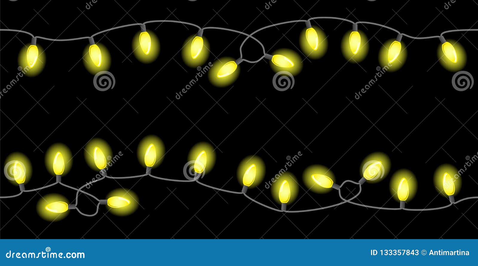 Seamless Chains of Lights on Black Background Stock Vector ...