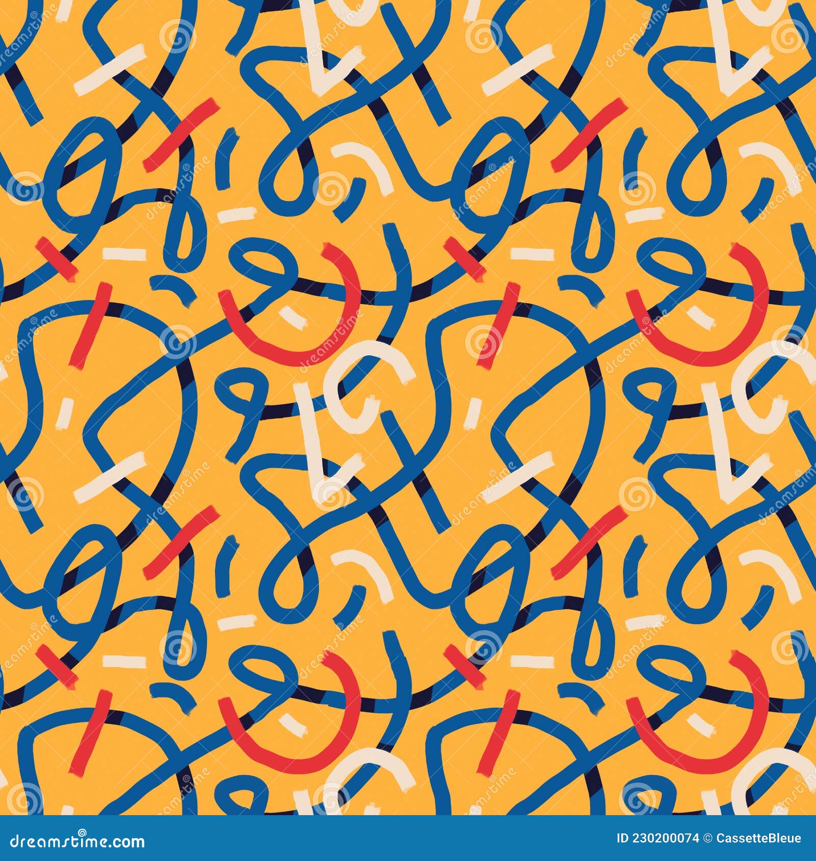 Seamless Chaos Lines. Scribble Messy Shape Threading. Pattern Design ...