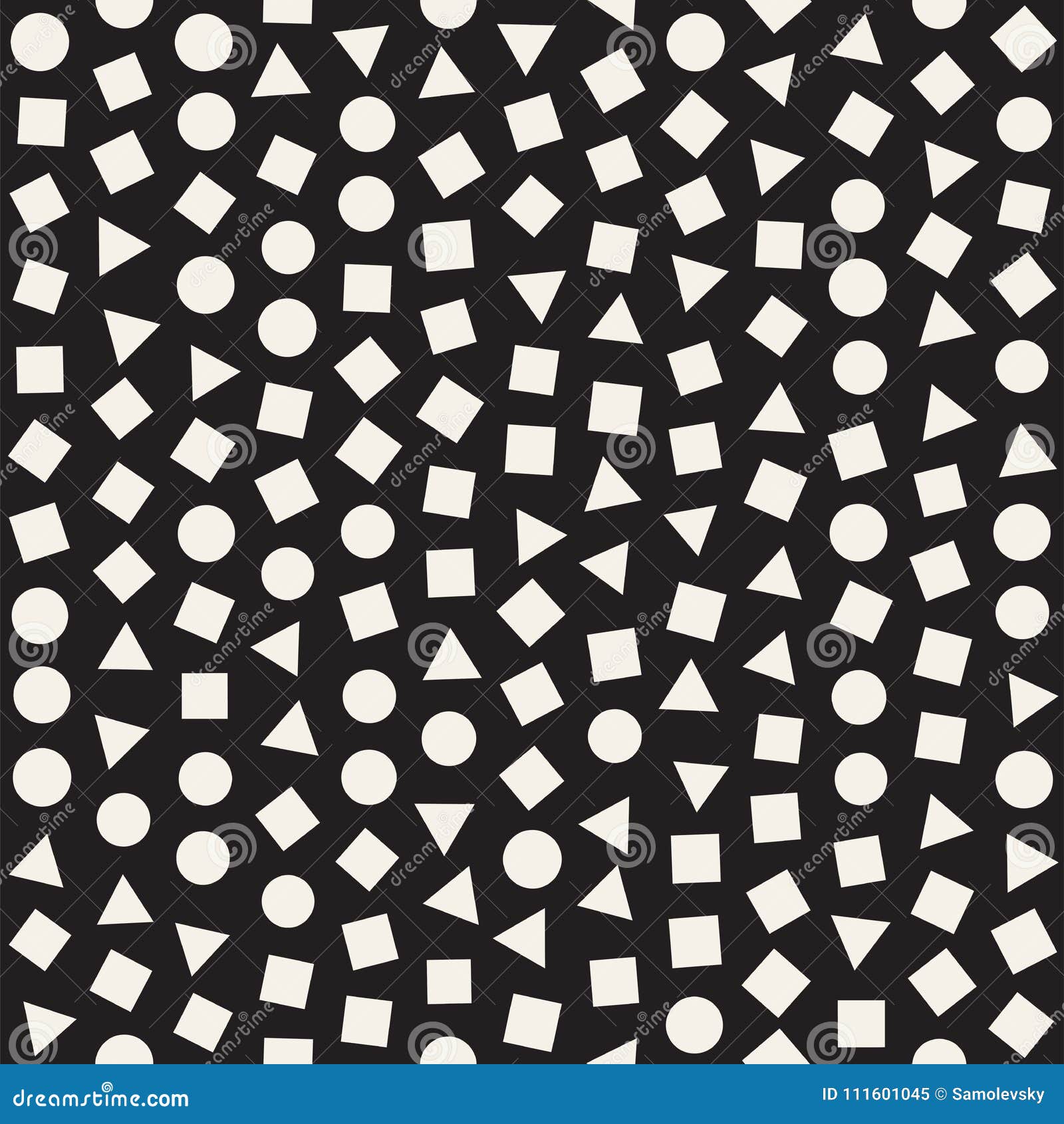Seamless Chaotic Patterns. Randomly Scattered Geometric Shapes ...