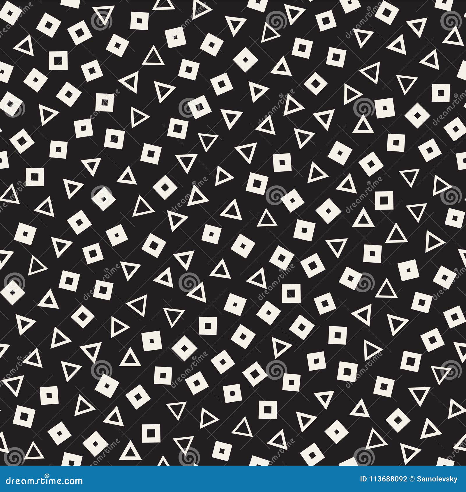 Seamless Chaotic Patterns. Randomly Scattered Geometric Shapes ...