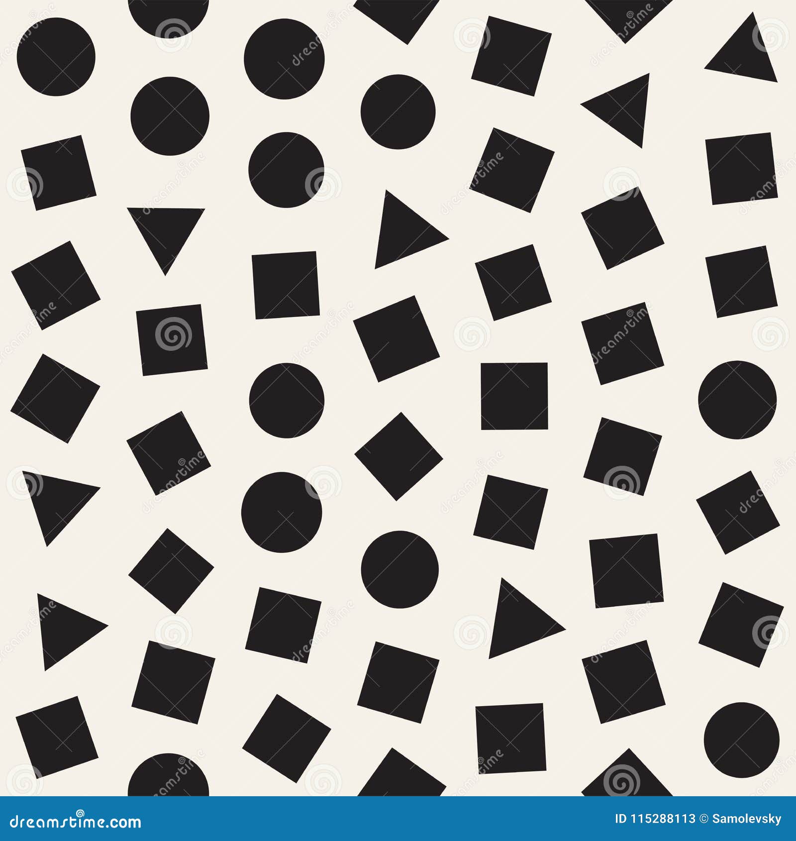 Seamless Chaotic Patterns. Randomly Scattered Geometric Shapes ...