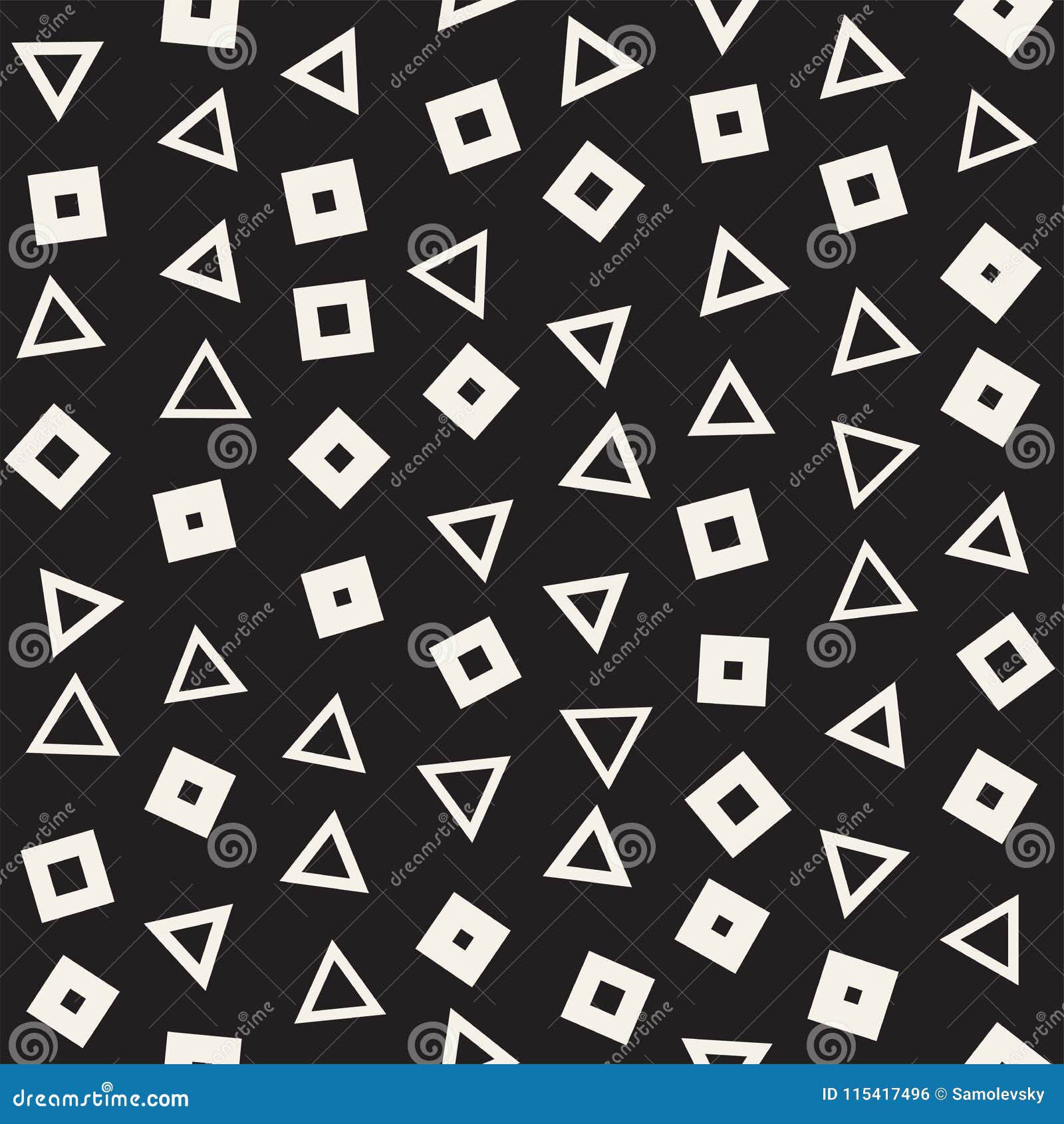 Seamless Chaotic Patterns. Randomly Scattered Geometric Shapes ...