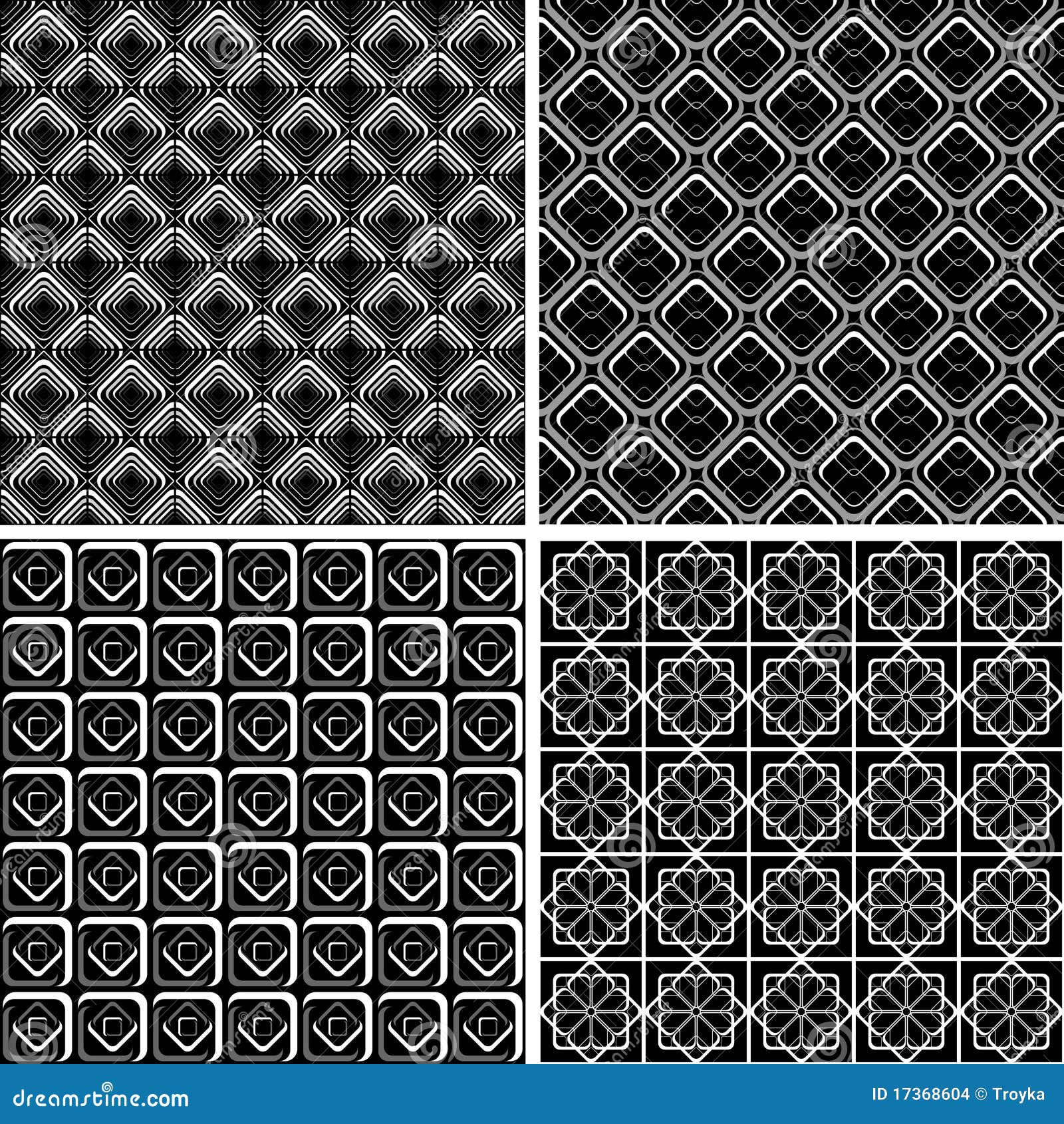 Seamless Checked Designs Set. Stock Vector - Illustration of geometric ...