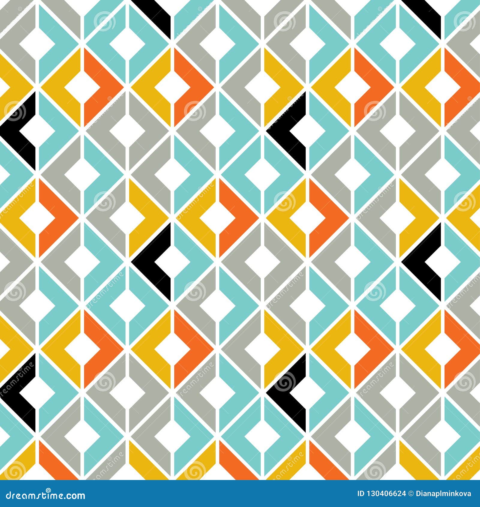 Geometric Seamless Pattern in Contrasting Colours Stock Vector ...