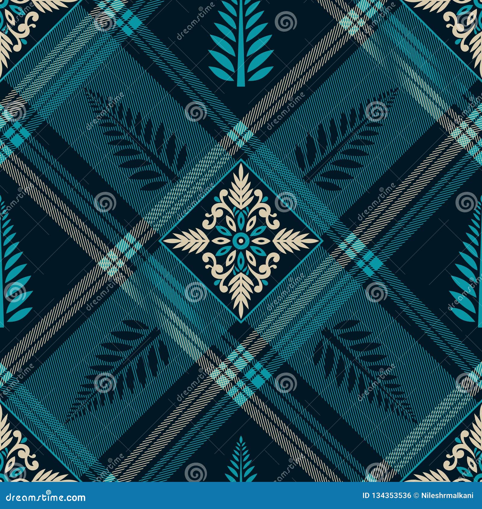 Seamless Checkered Fabric Pattern Stock Vector - Illustration of ...