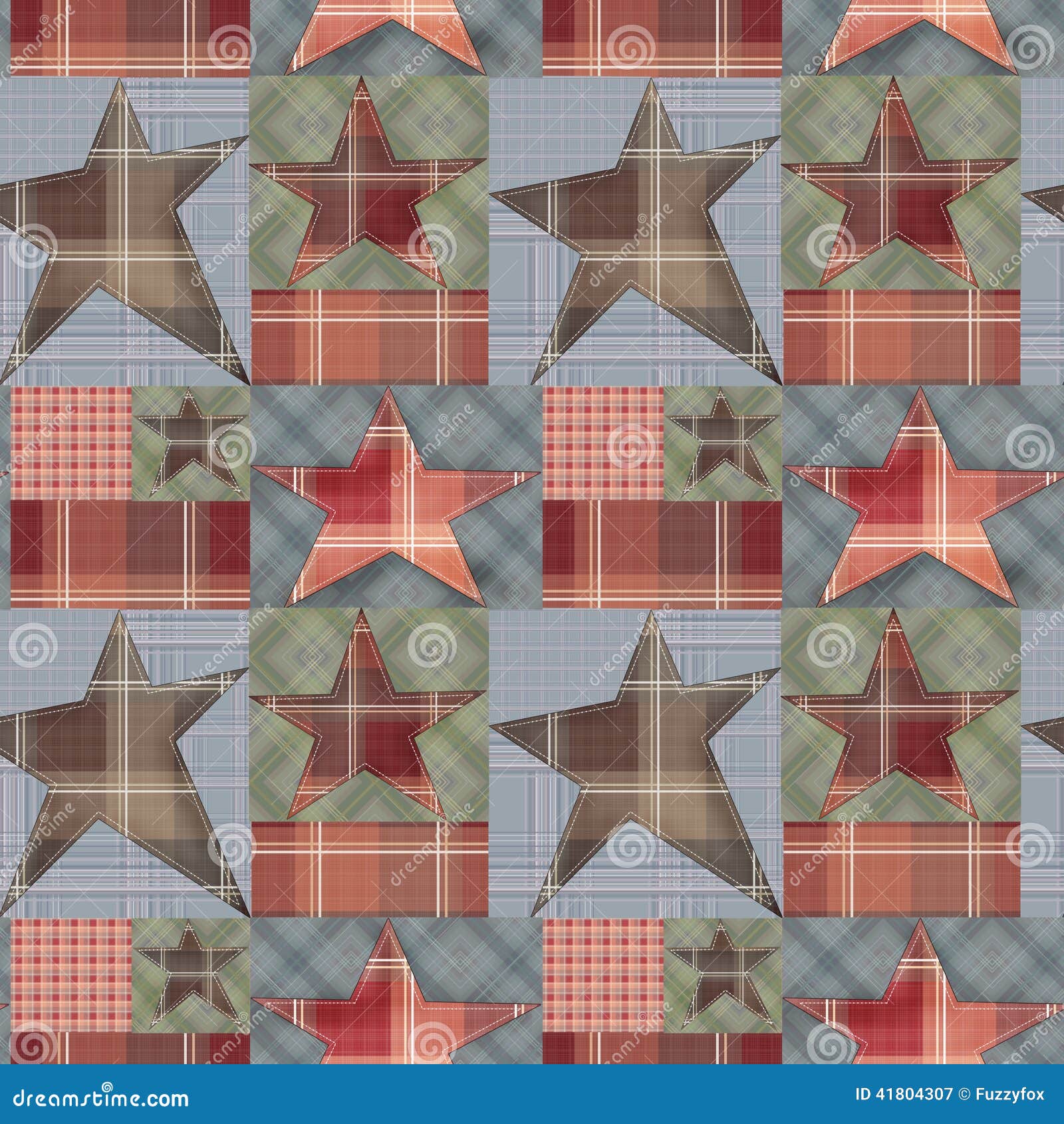 Patchwork Stars Background Vector Illustration | CartoonDealer.com ...