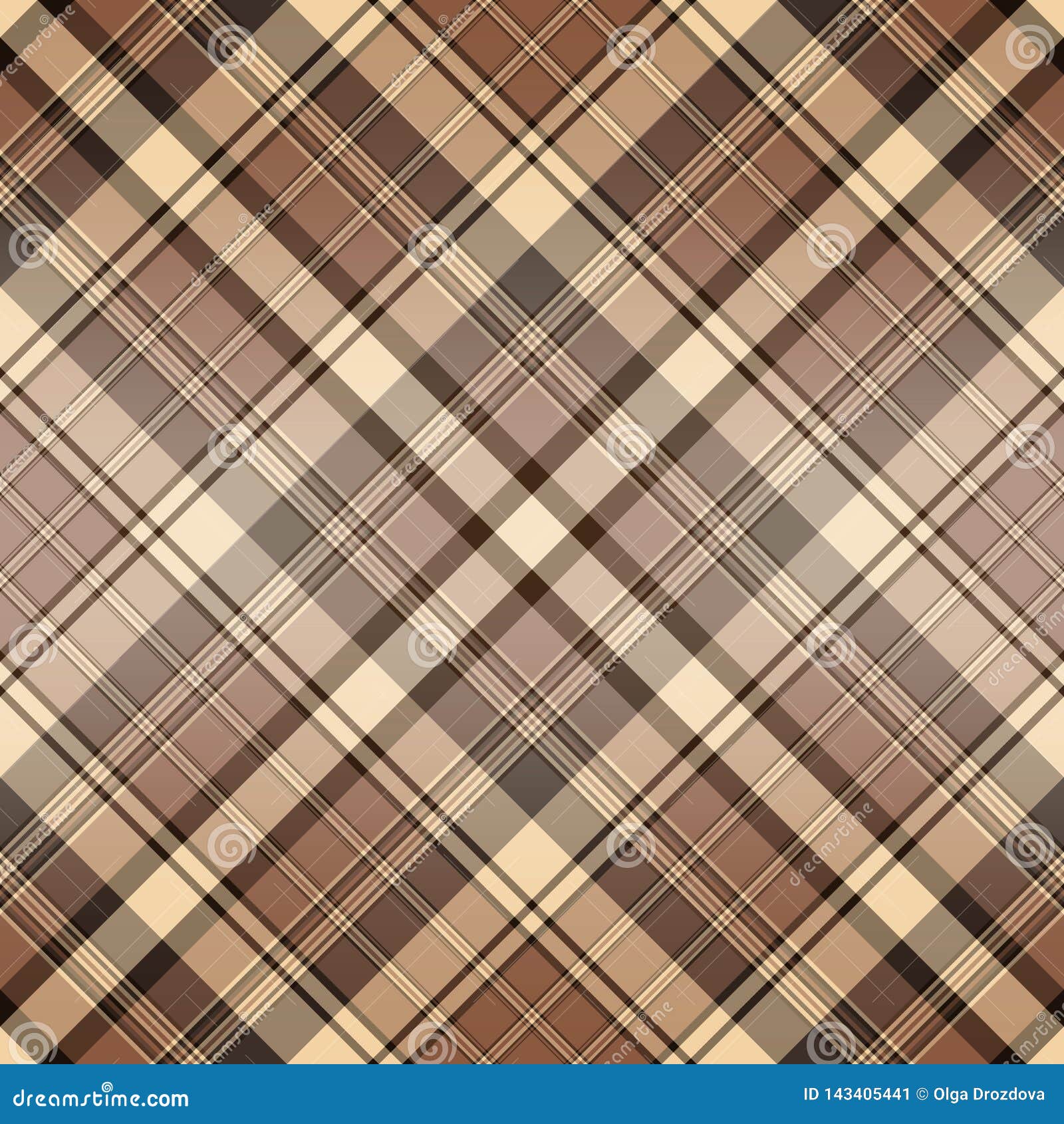 Seamless Checkered Pattern with Brown and Beige Stripes Stock ...